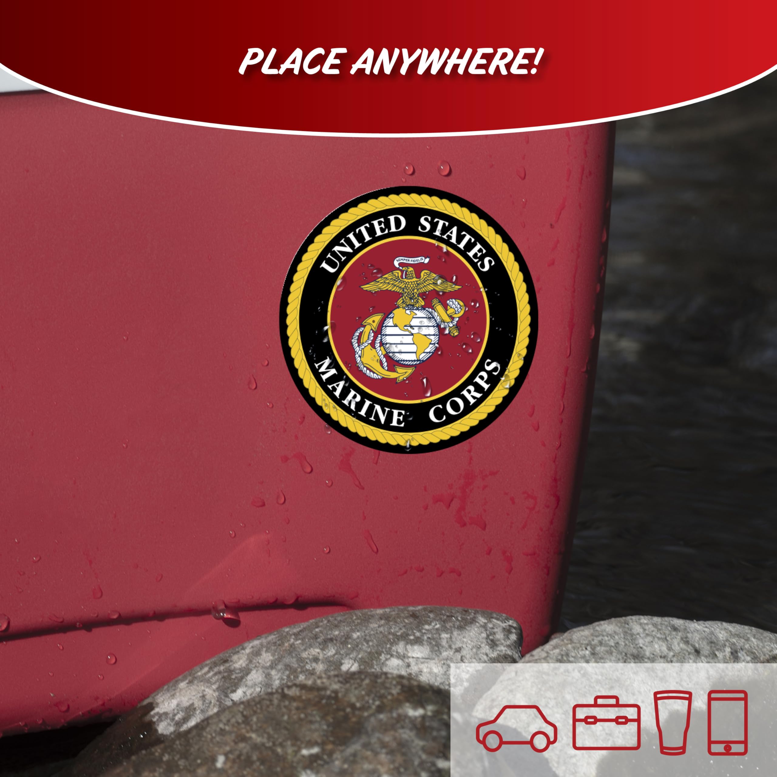 Snapklik.com : Marine Corps Car Decal - Large 5.5" USMC Vinyl Decal For ...