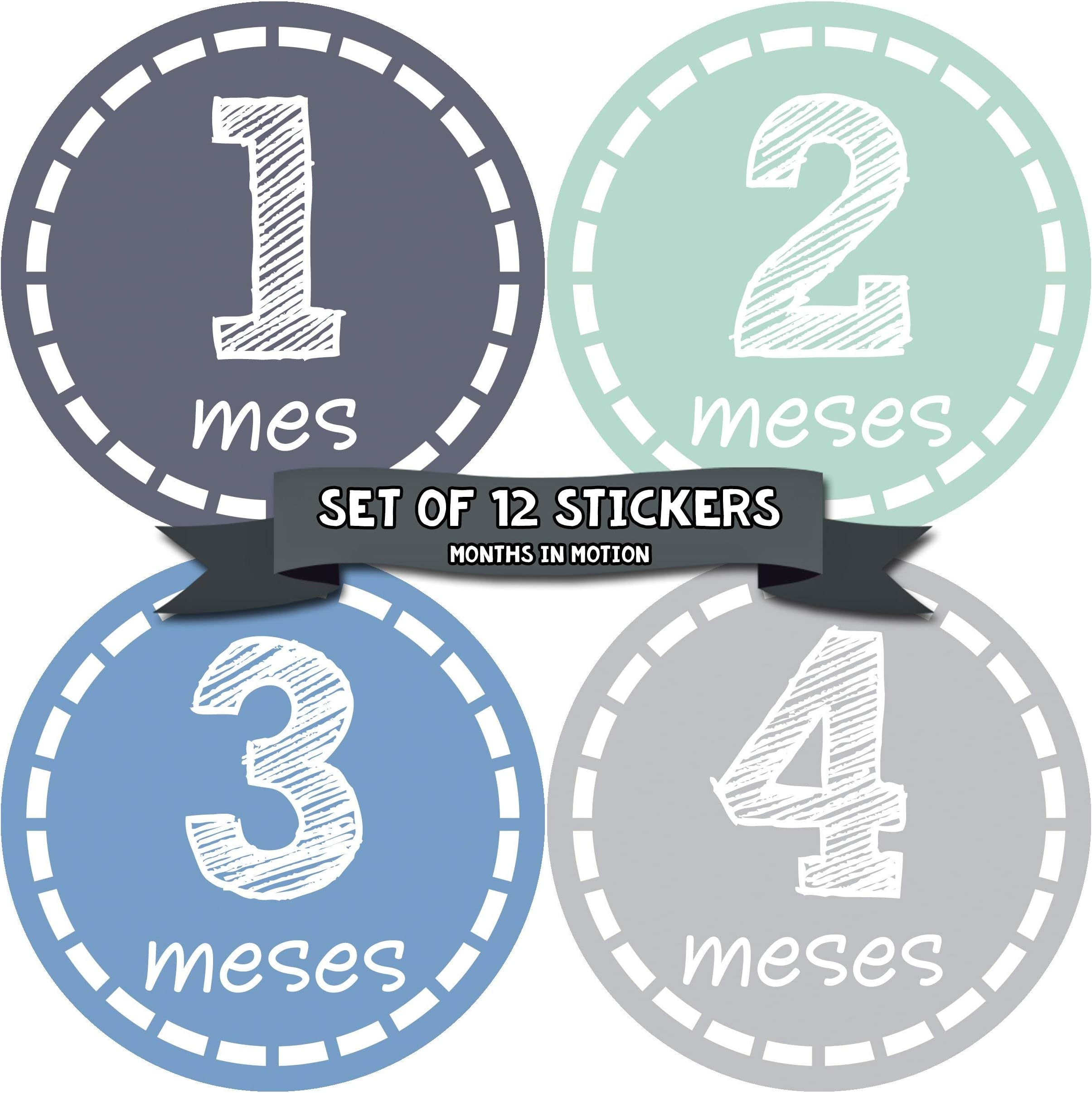 Amazon.com: Months In Motion Spanish Espanol Monthly Baby Stickers - 12 ...