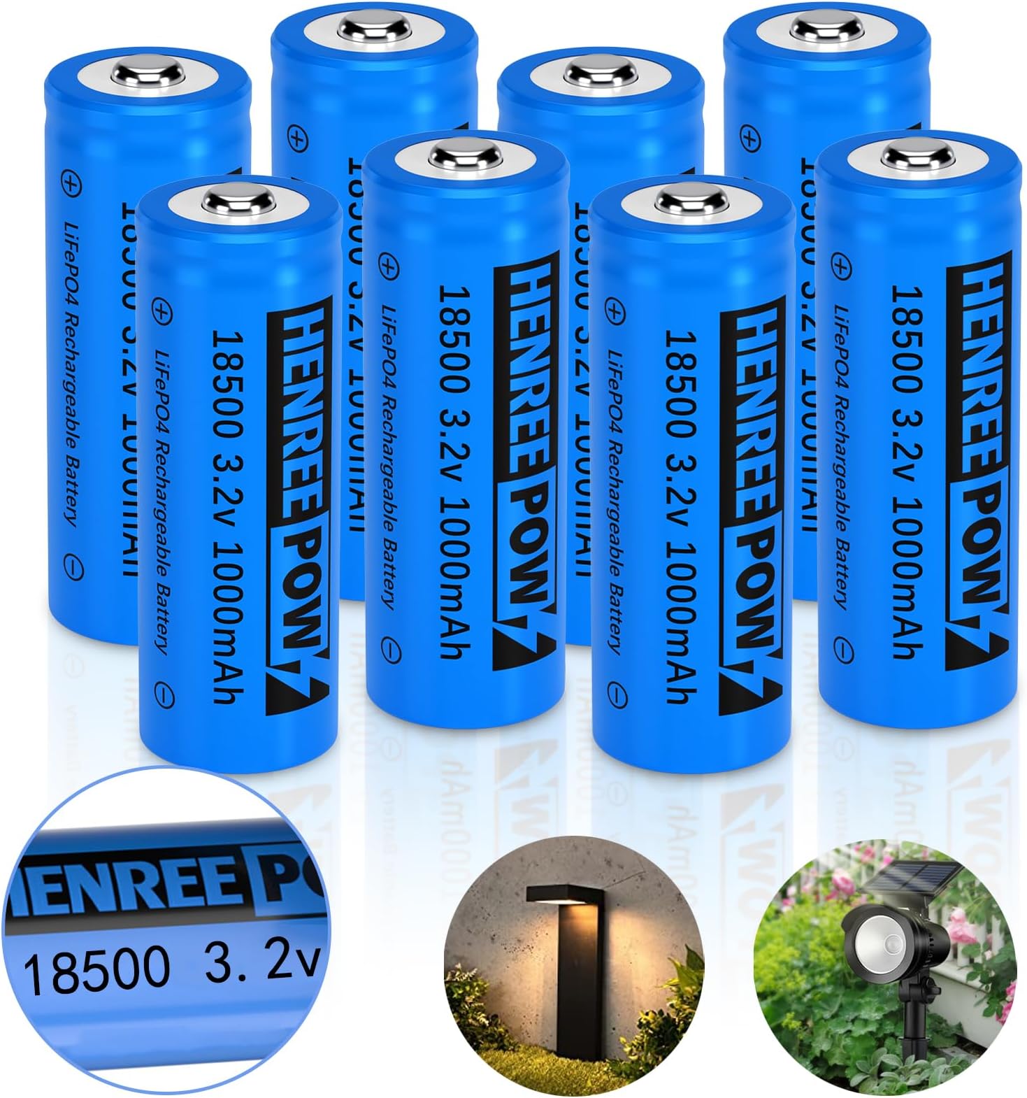 Amazon.com: Lightalent 18500 3.2V Rechargeable Battery, LiFePO4 18500 3 ...