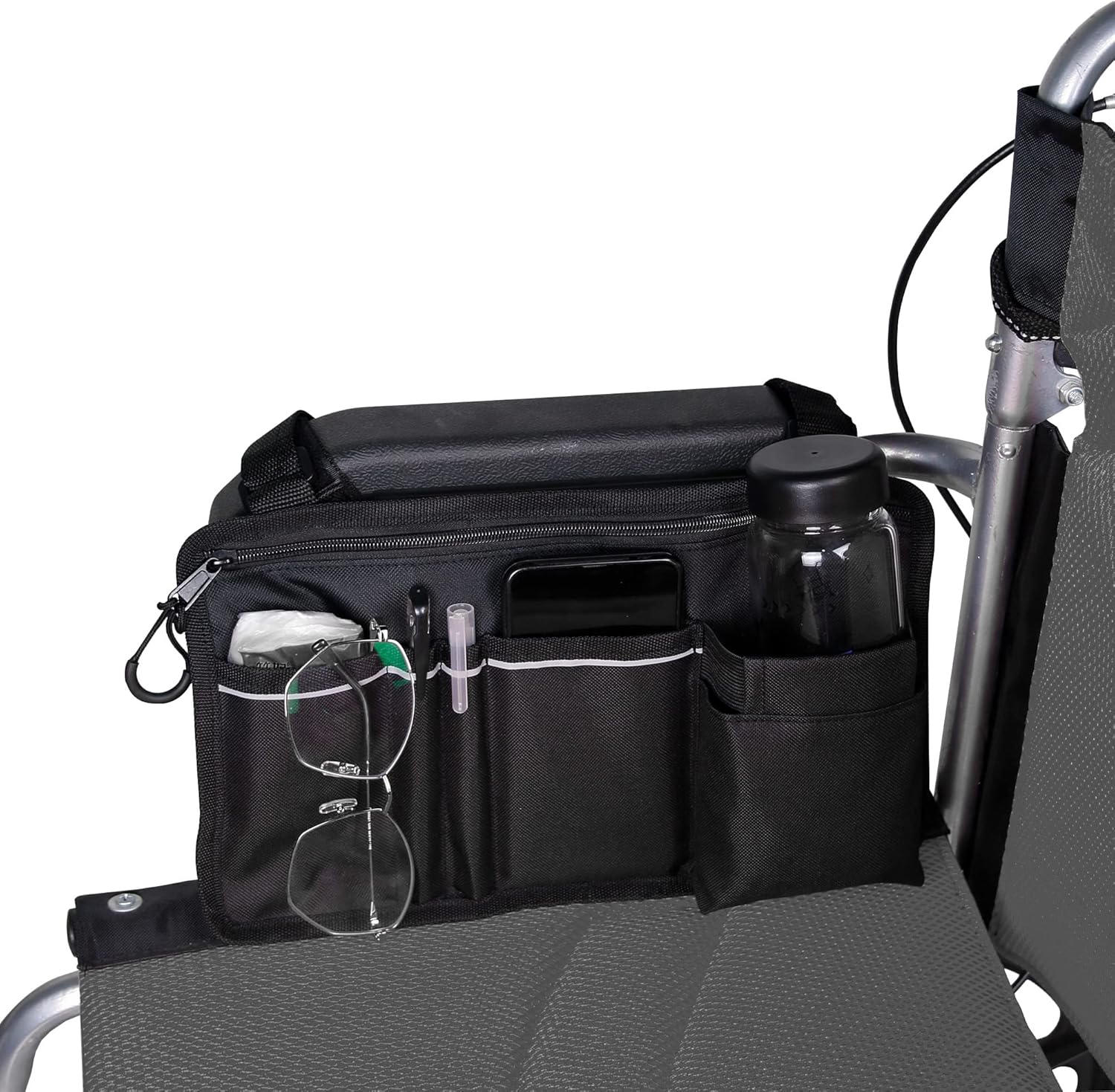 Wheelchair Side Bag,Double-Sided Armrest Pouch with Cup Hold and ...