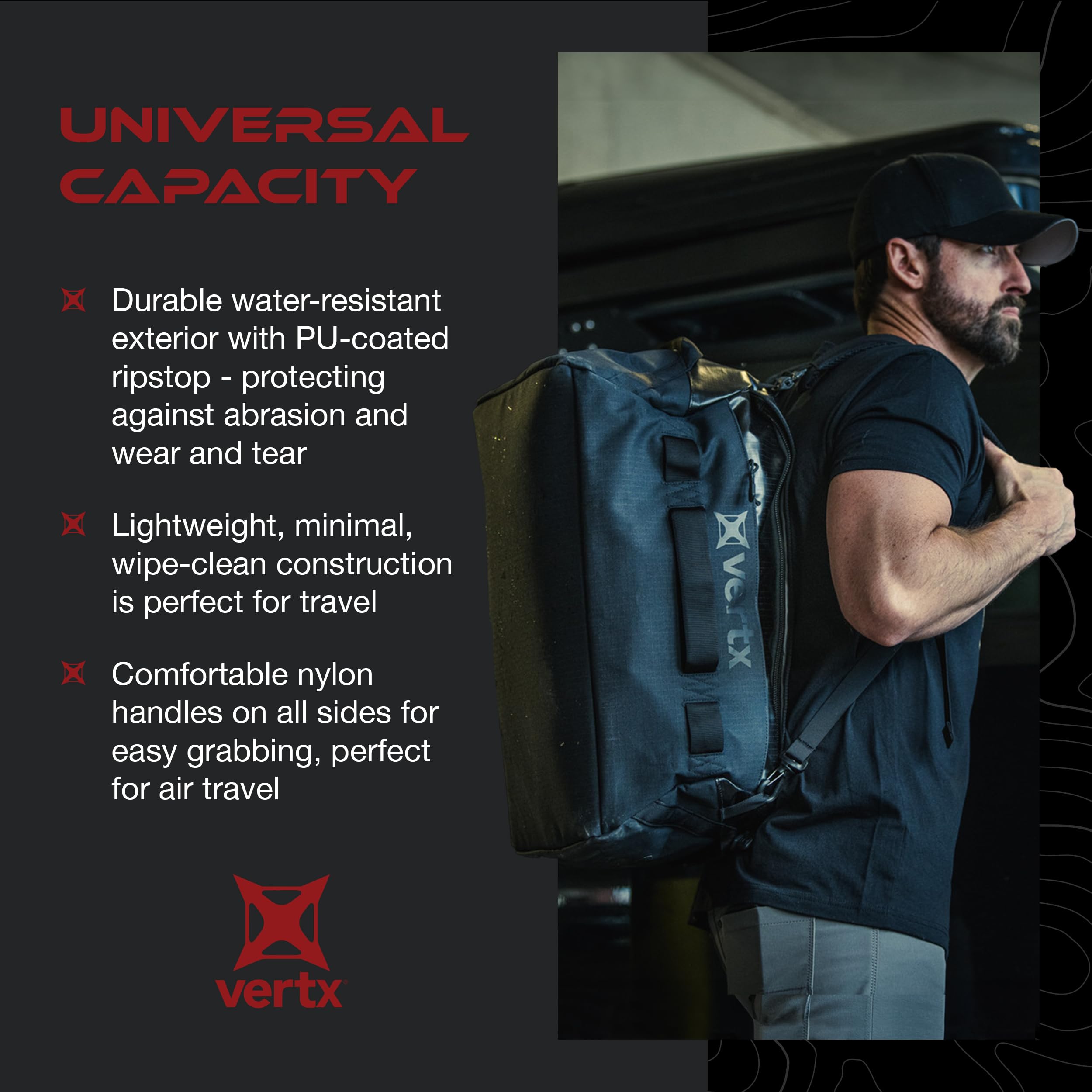 Snapklik.com : Vertx RLT Tactical Travel Duffel Bag Backpack, Compatible