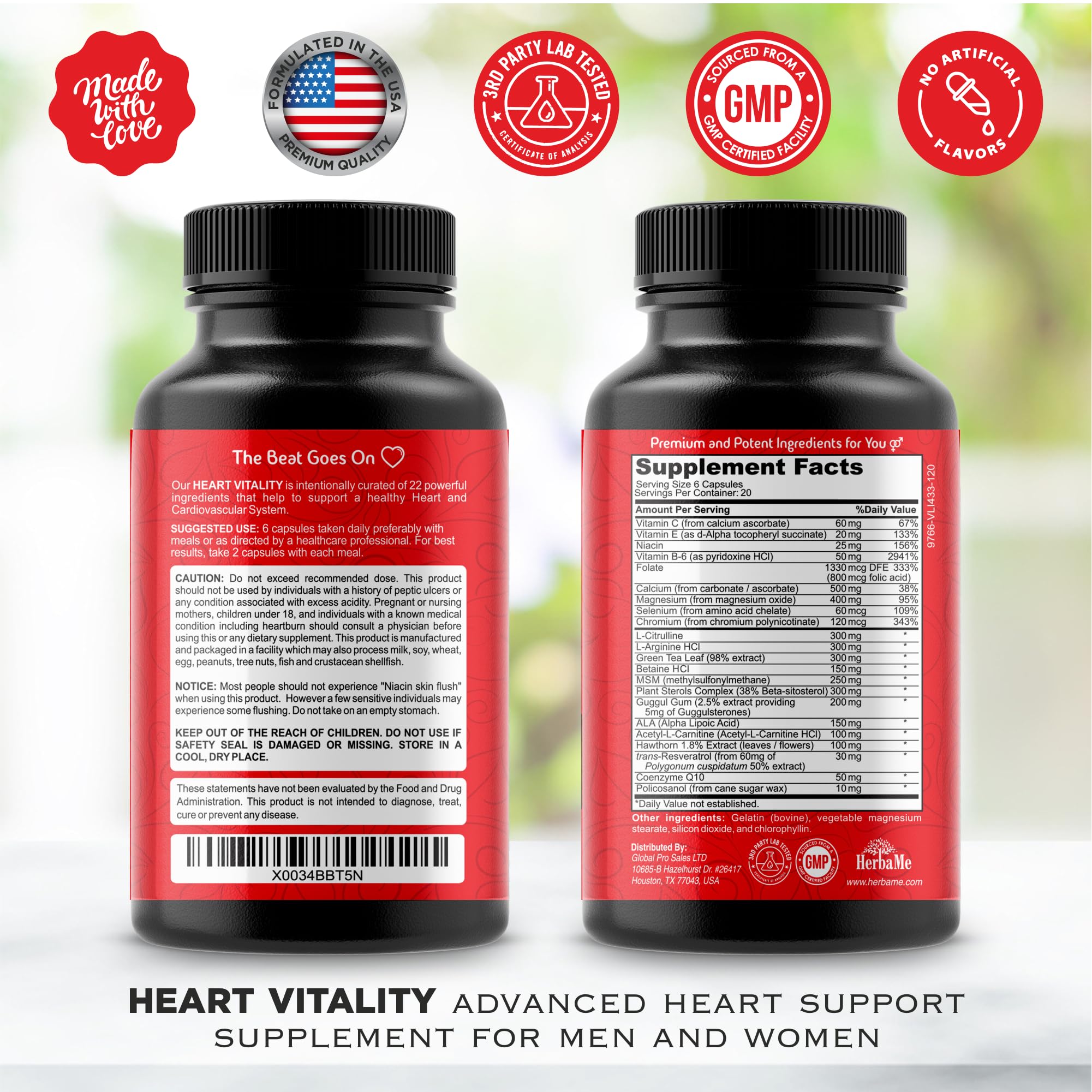 Snapklik.com : Heart Support And Blood Pressure Supplement, 120 ...