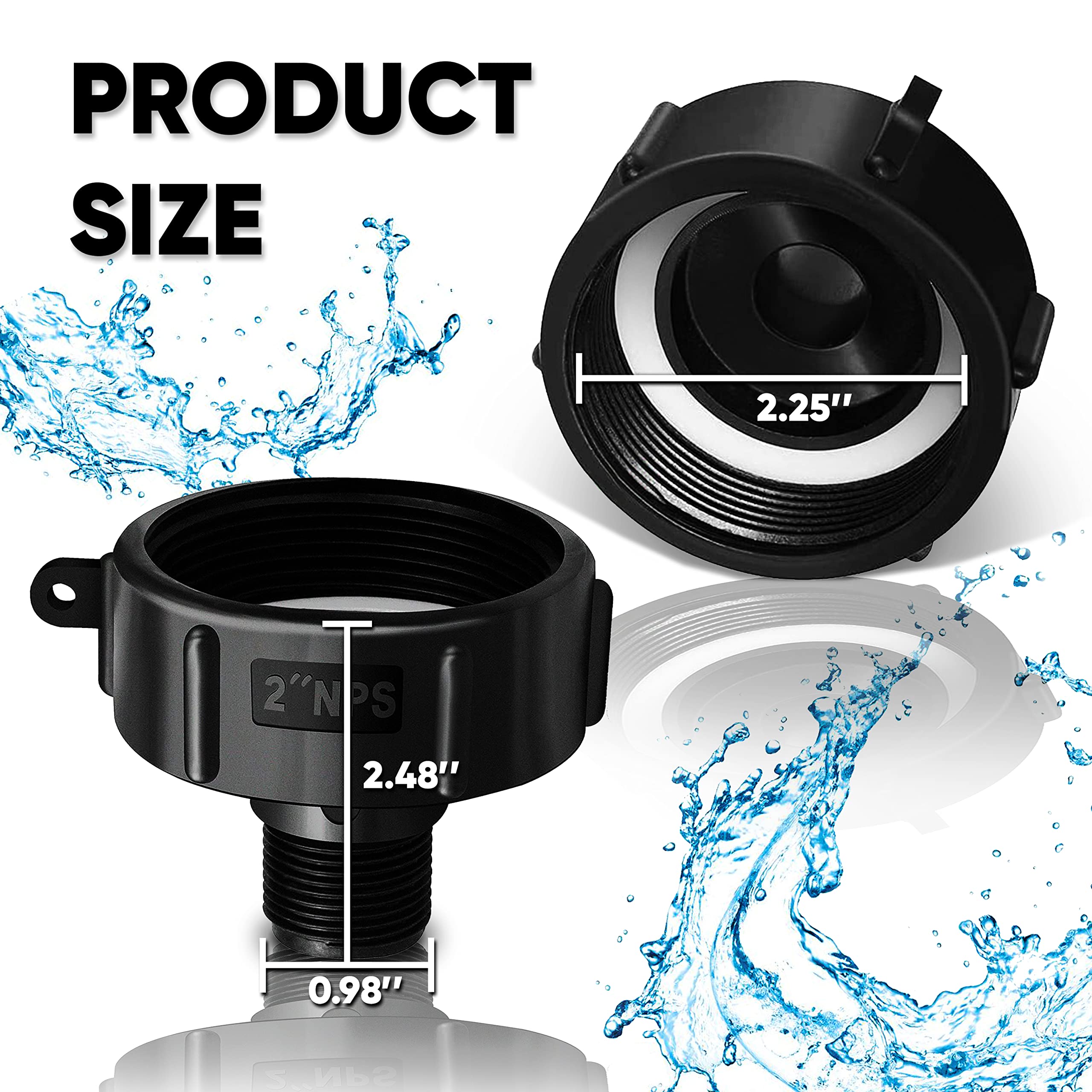 Buy 275 330 G IBC Tote Adapter - IBC Tote Drain Adapter Fittings 2" NPS ...