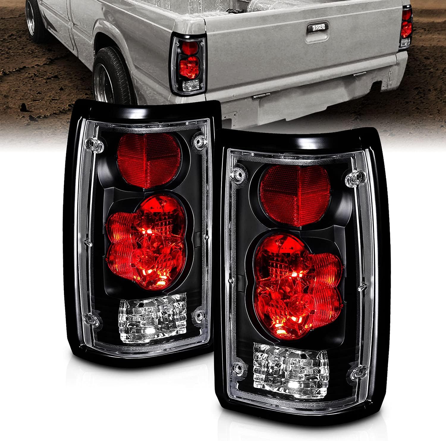 Amazon.com: K1AutoParts 1 Pair Rear Taillights Tail Light Lamps Clear ...