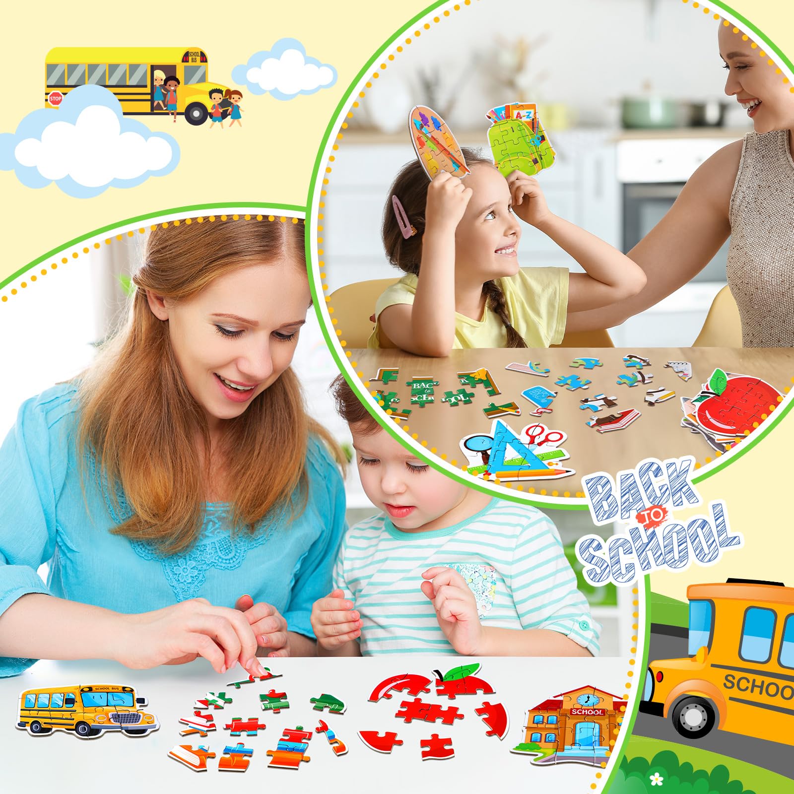 Snapklik.com : 24 Pack Back To School Puzzles For Kids Paper Jigsaw ...