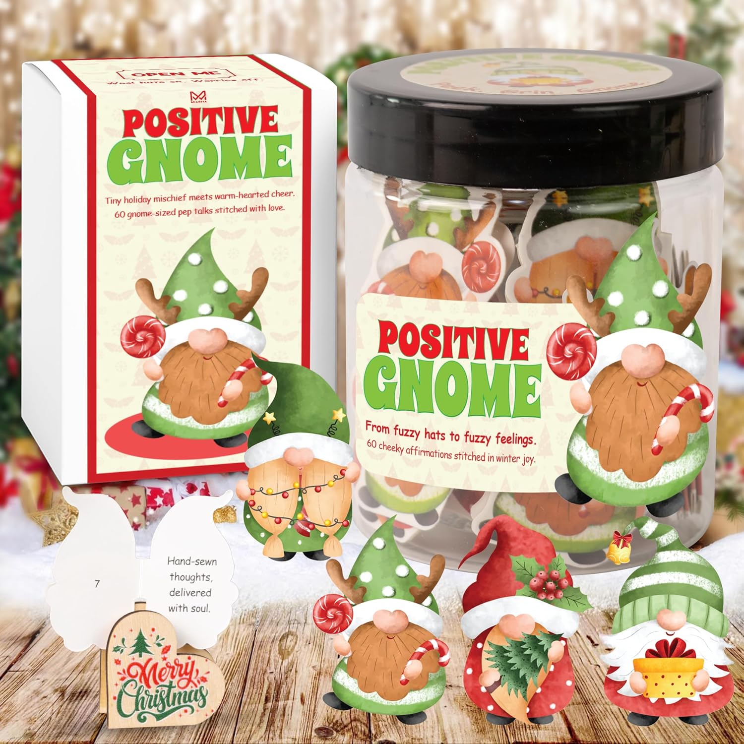 Amazon.com: Miarita Positive Gnome Jar – 60 Emotional Support Gnome ...