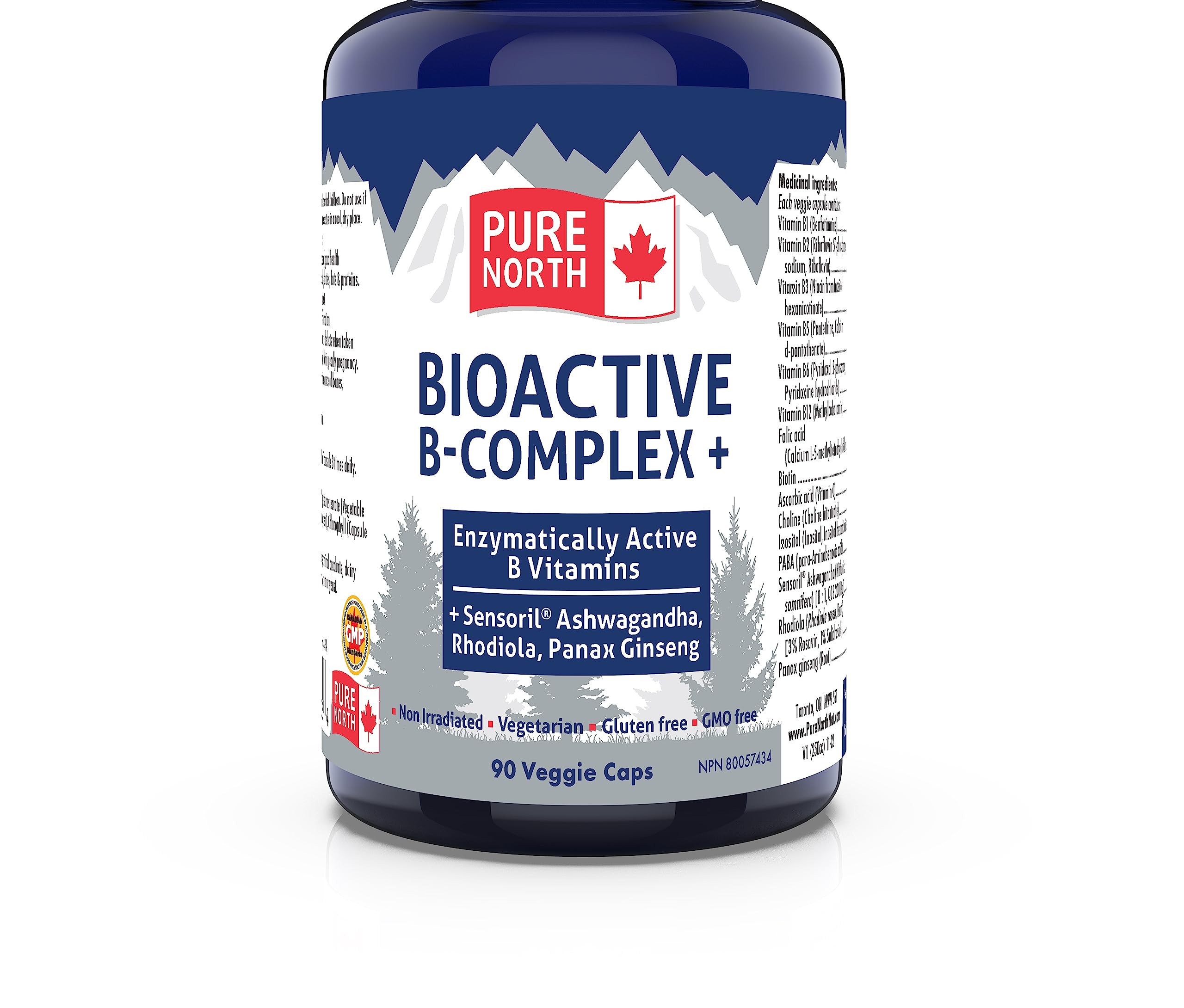 Pure North Naturals - Bioactive B-Complex Vitamin Supplement 90 vcaps ...