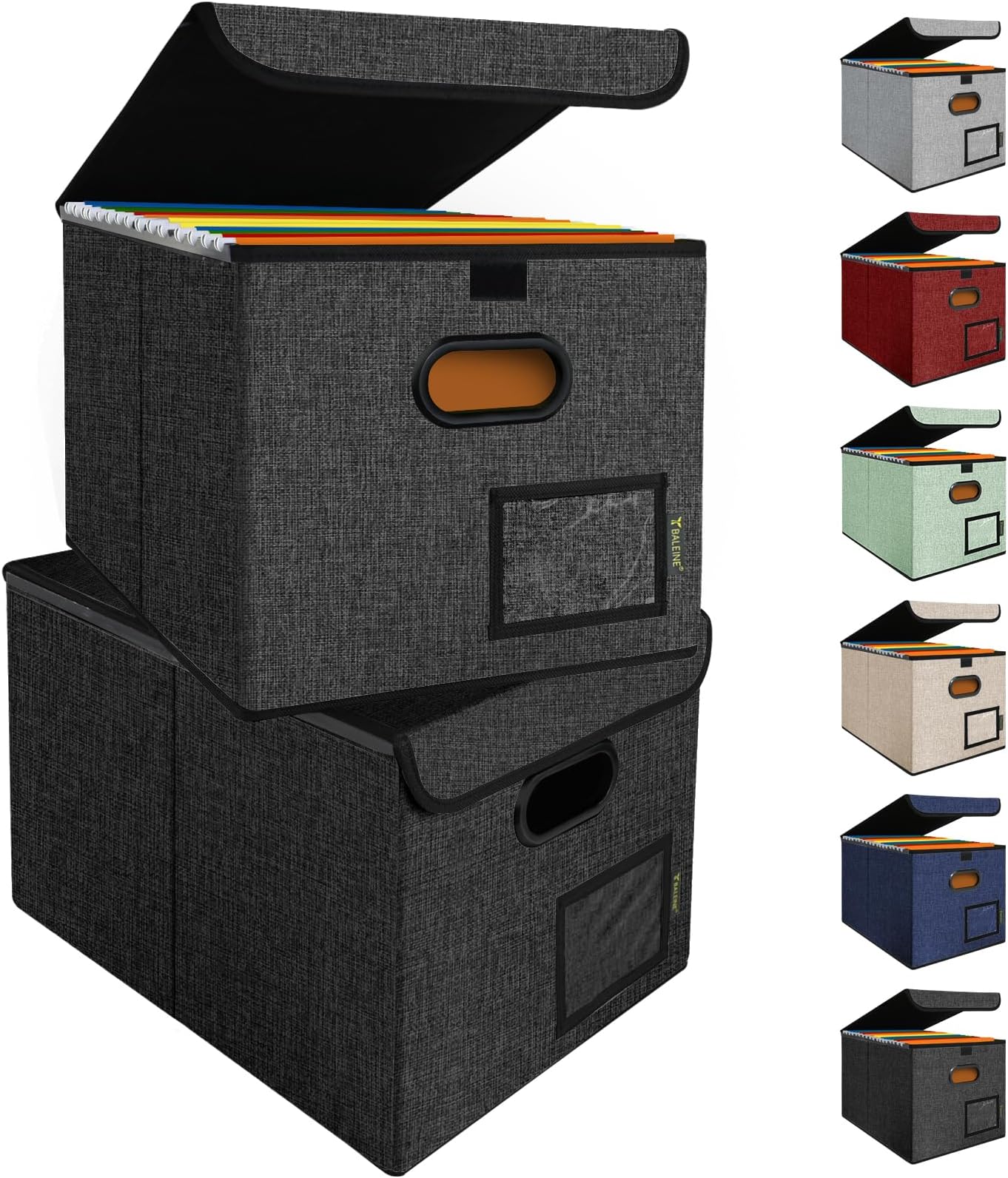 Amazon.com: EOOUT File Organizer Box, 2 Pack, File Organizer Box with ...