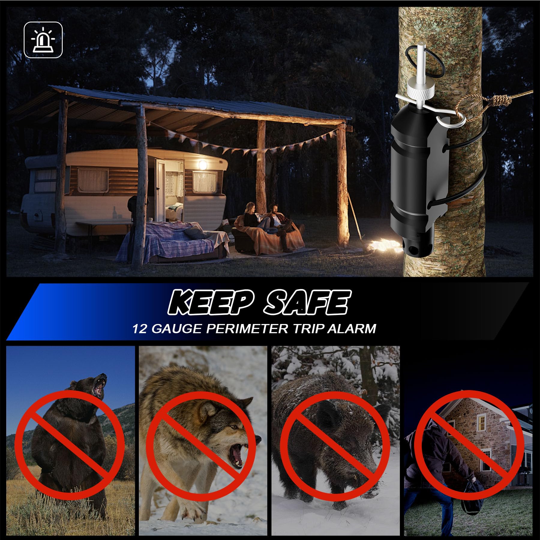 Fith Ops 12 Gauge Trip Alarm (2-Pack) - Perimeter Security System For ...