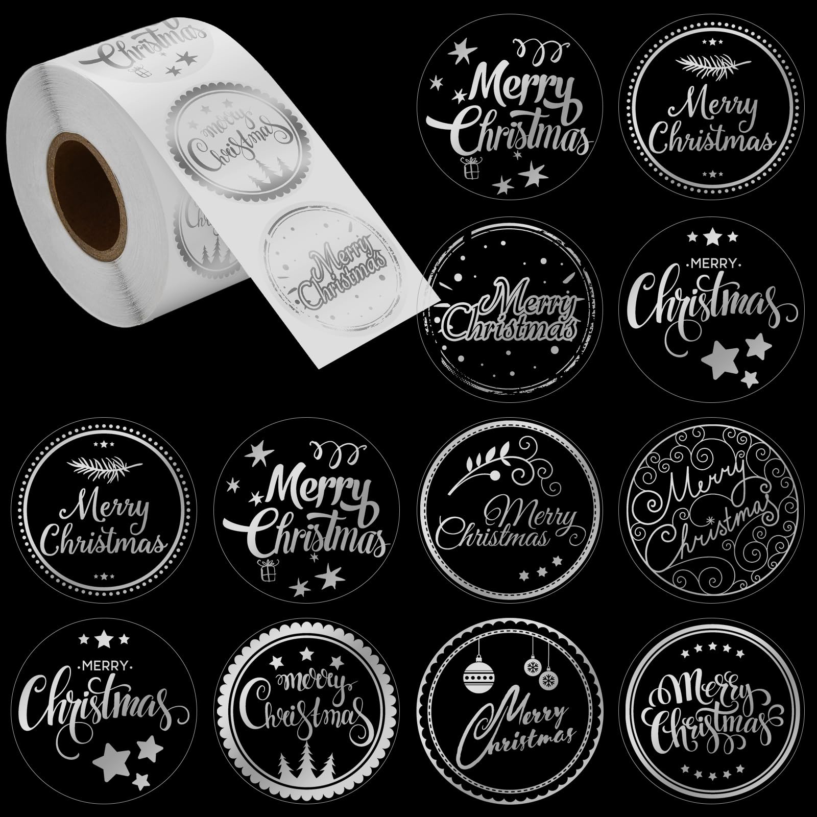 Amazon.com: Outus 500 Pieces Merry Christmas Stickers Labels Christmas ...