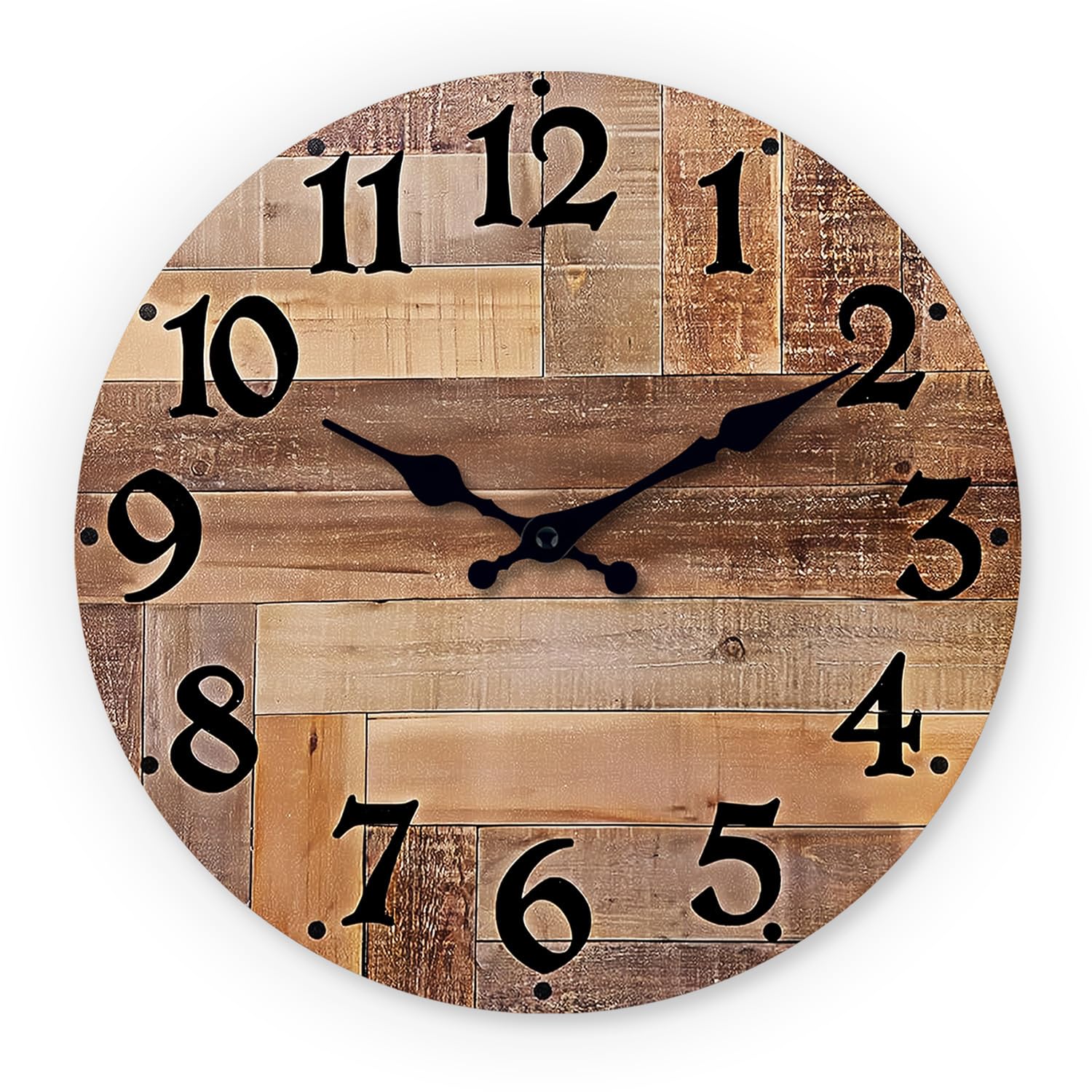 Snapklik.com : Wall Clock 12 Inch Clock Colorful Numbe Wood Grain ...