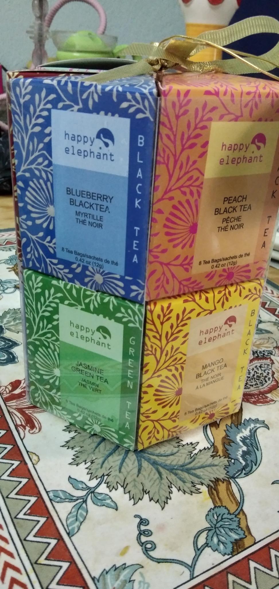 Happy Elephant Hexagon Gift Box 96 Tea Bag 12 Assorted Exotic Flavours ...