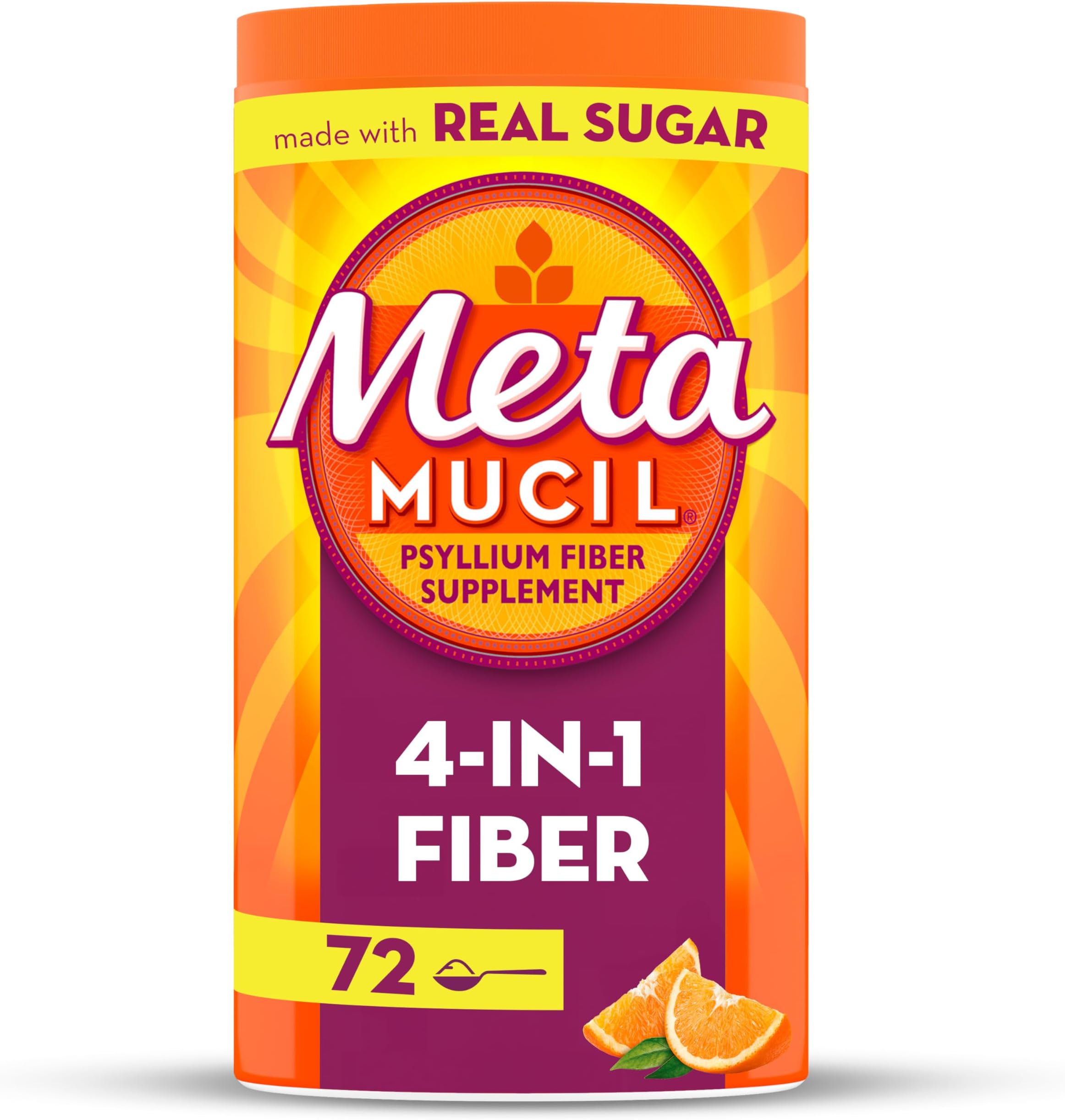 Amazon.com: Metamucil Fiber, 4-in-1 Psyllium Fiber Supplement Powder ...