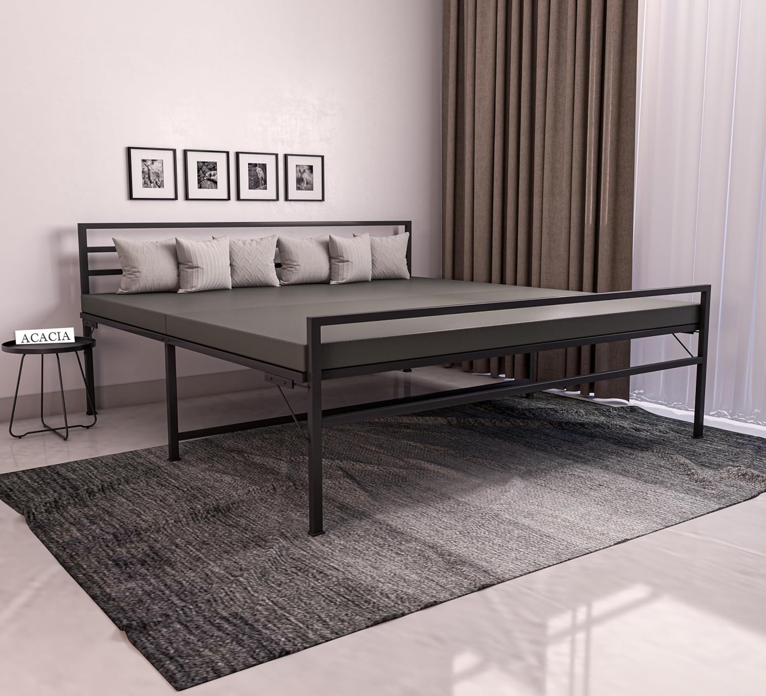 Acacia Craft Rollaway Metal Folding Queen Size Bed | Foldable Iron Bed ...