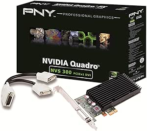 Amazon.com: PNY Tarjeta gráfica NVIDIA NVS 300 512MB DDR3 PCI-Express 2.0 x1 con cable adaptador ...