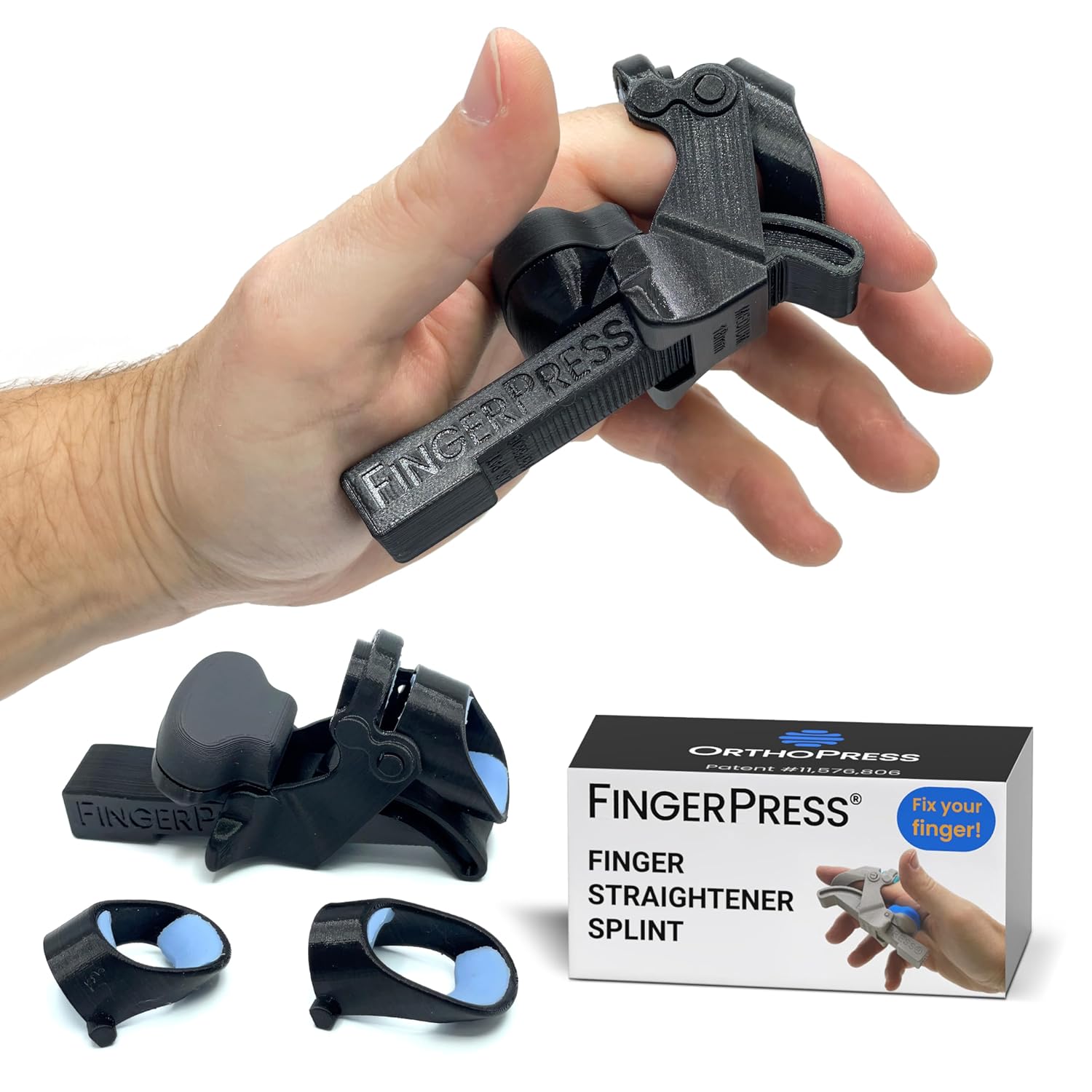 Amazon.com: FingerPress Finger Straightener | PIP Extension Orthosis ...