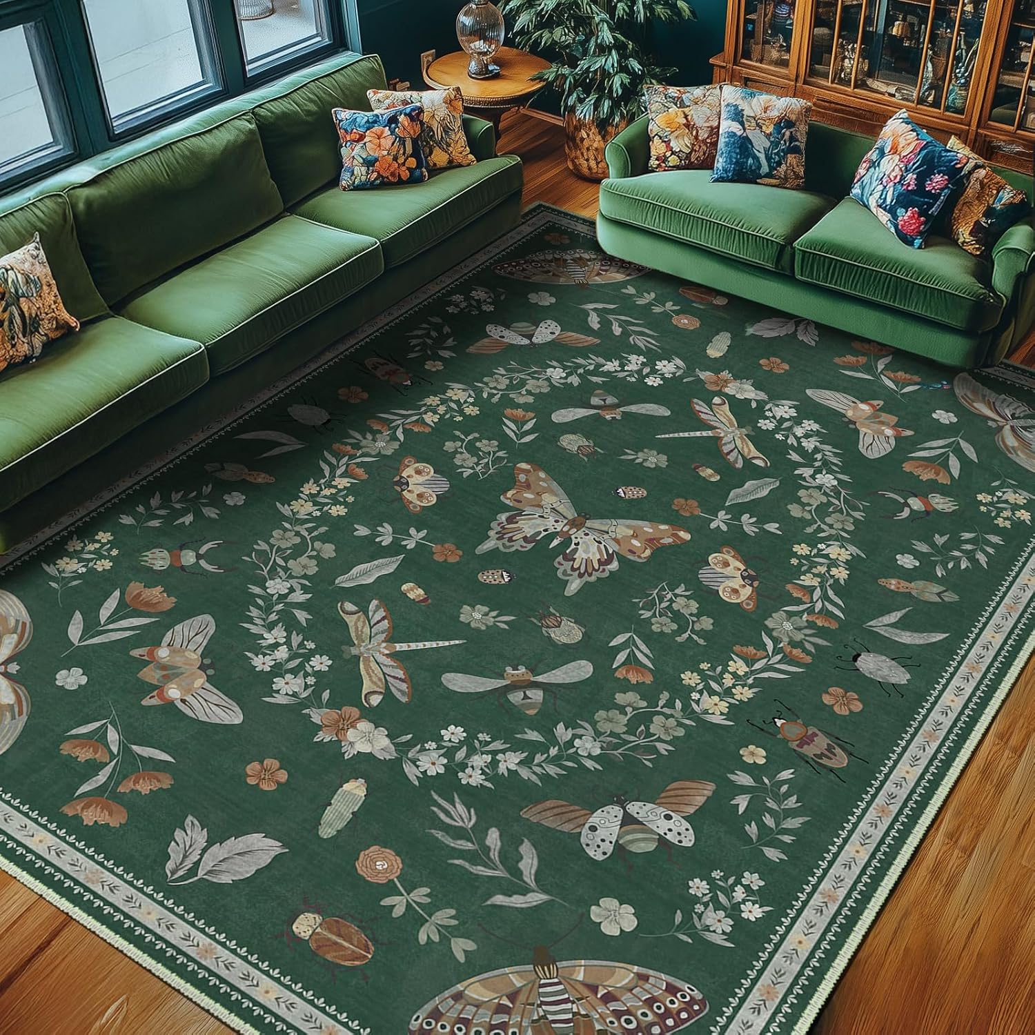 Amazon.com: CAPALOCA 8x10 Butterfly Area Rugs for Living Room Low Pile ...
