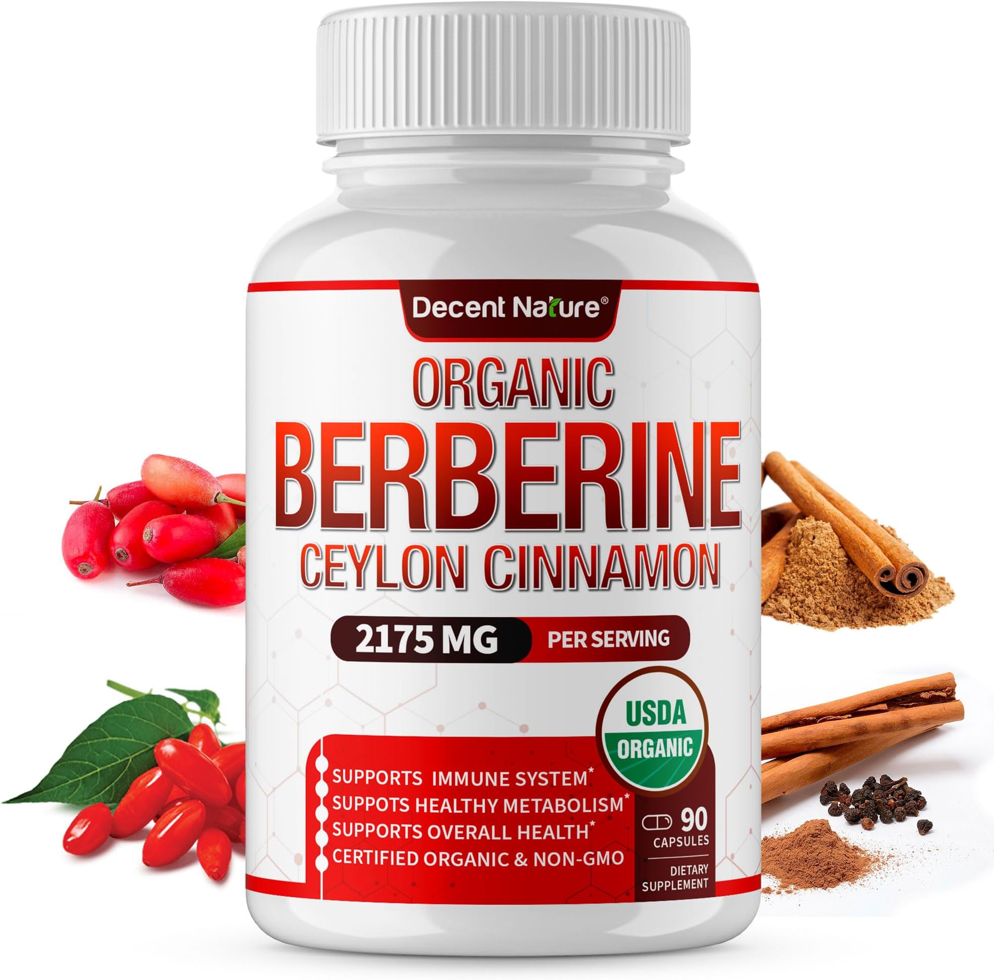 Amazon.com: Organic Berberine with Ceylon Cinnamon 2175mg - USDA ...