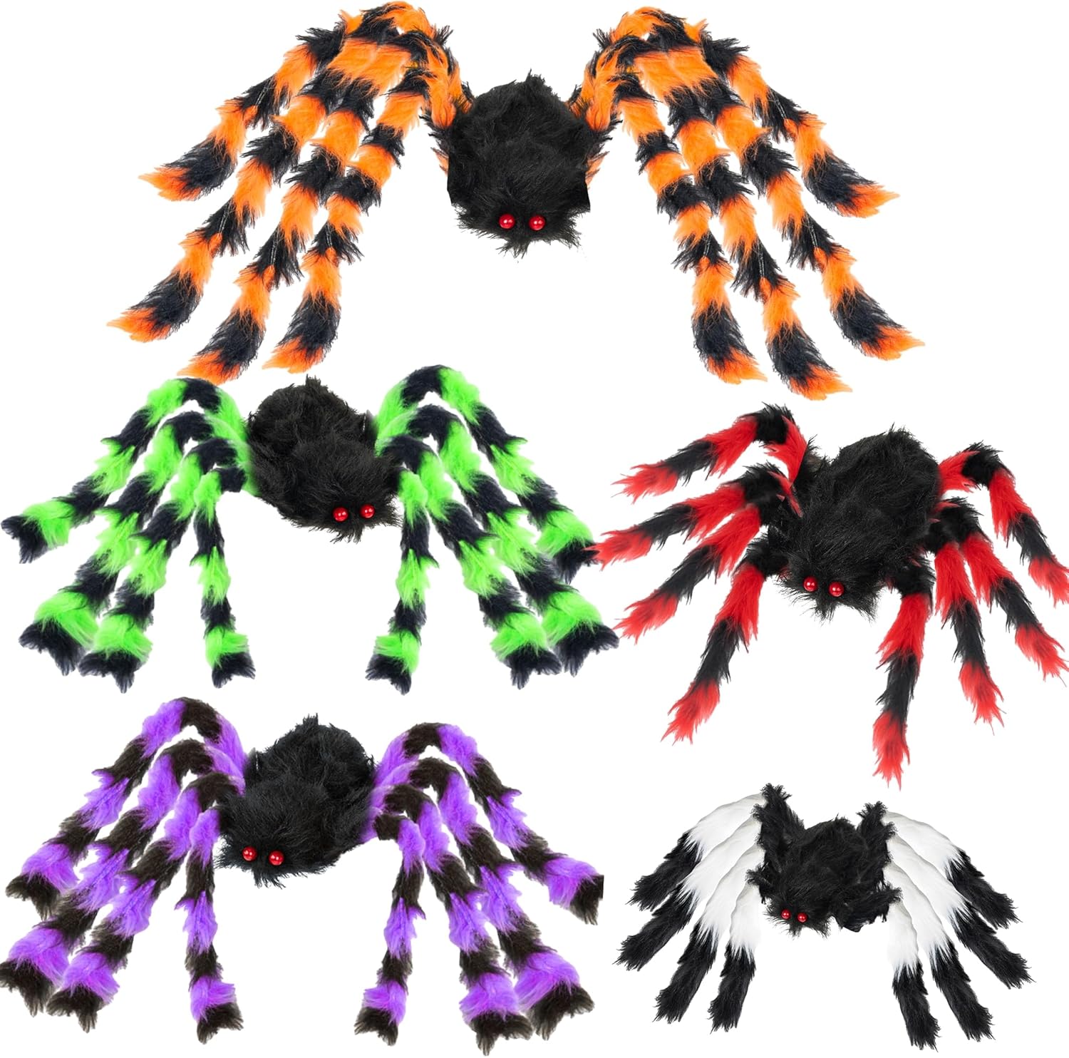 Amazon.com: Dazzle Bright 5-Piece Halloween Spiders Decoration Set ...
