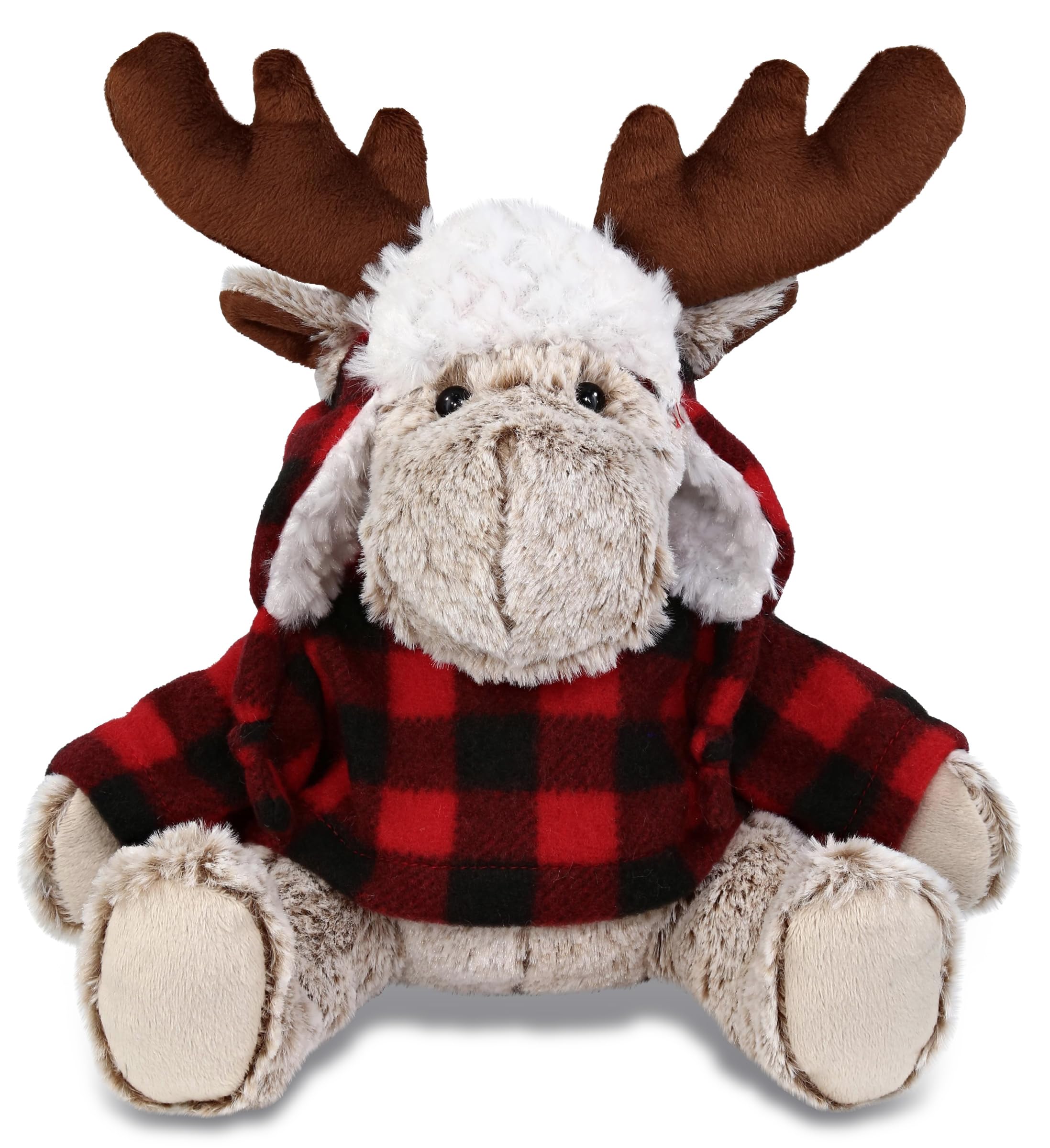 Amazon.com: DolliBu Super Soft Plush Red Plaid Outfit Moose - Soft ...