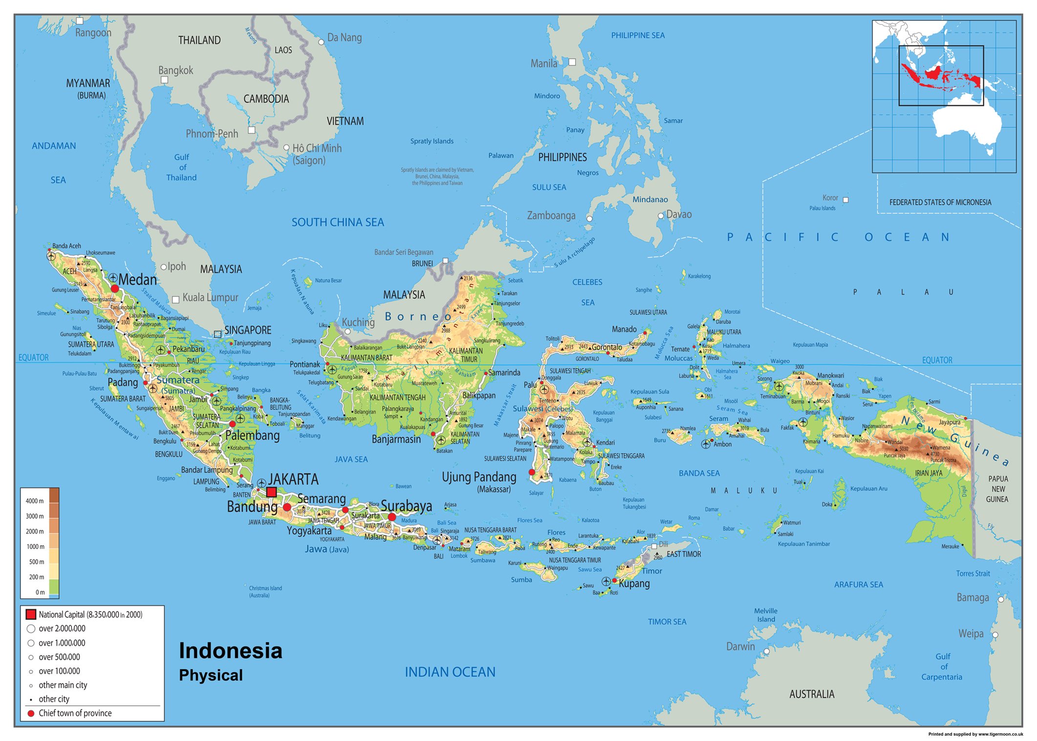 Buy Physical of Indonesia - Size A2-59.4 x 42cm - Paper Laminated ...