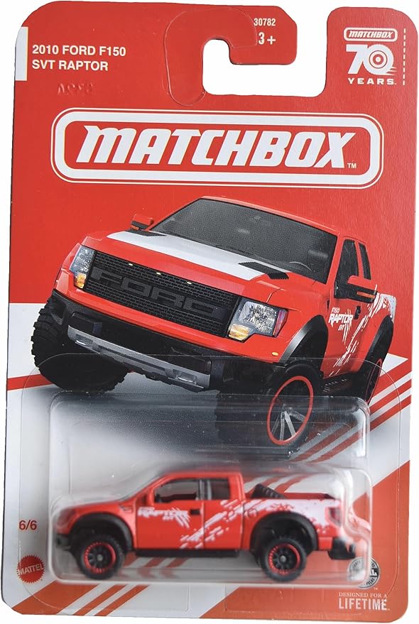 Amazon.com: Matchbox 2010 Ford F150 SVT Raptor Red 1:64 Scale Truck ...