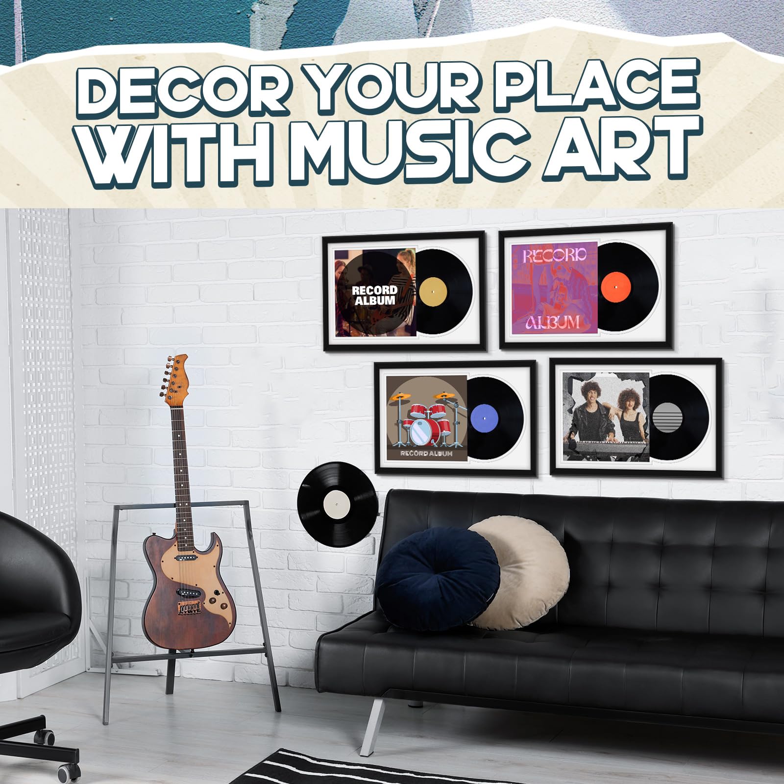 Snapklik.com : Colingmill 2 Pcs Vinyl Record Frame, Wall Mounting ...