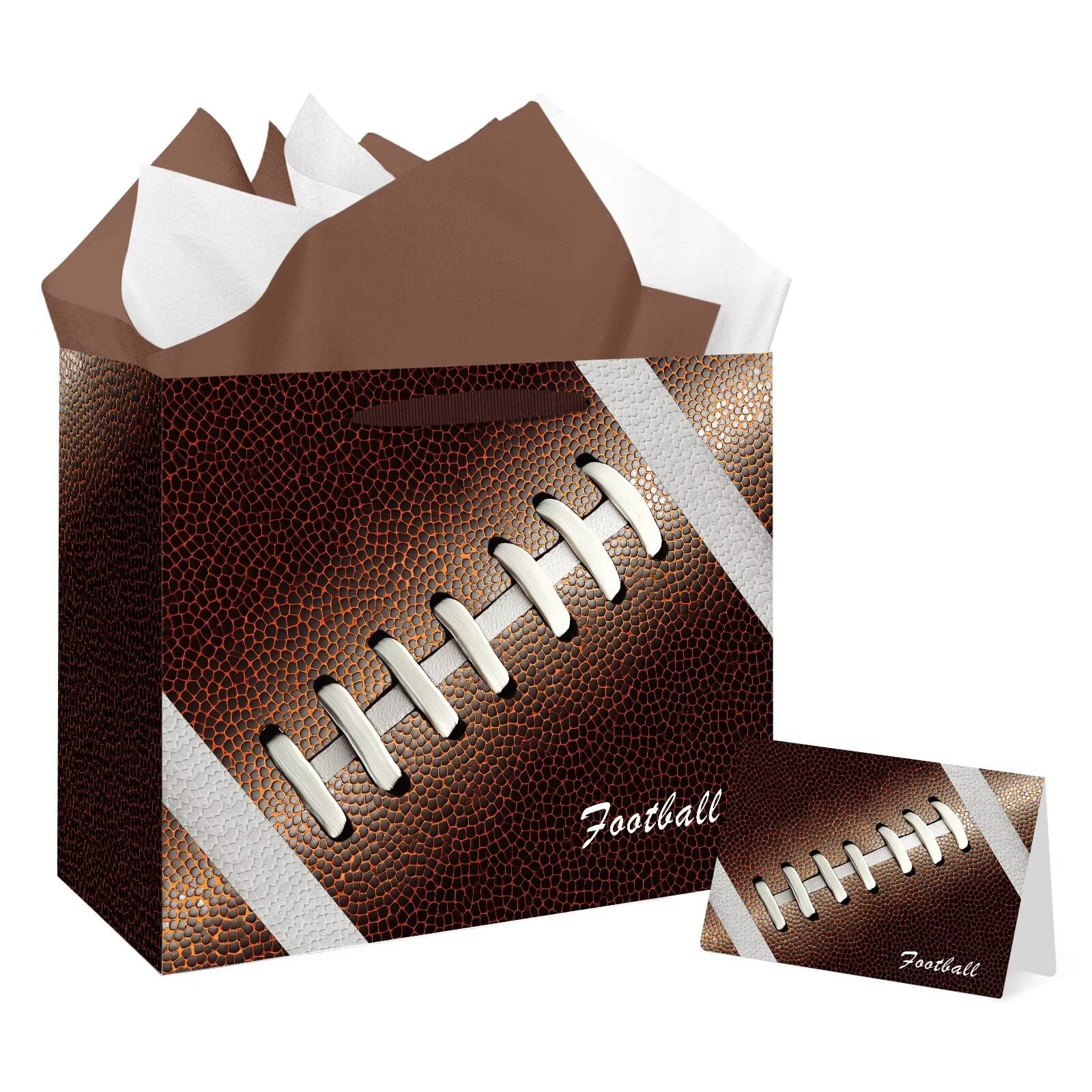 Amazon.com: Jiaoiudi Football Party Bags with Tissue Paper Greeting ...