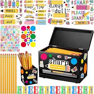 Amazon.com : Watersay 107 Pcs Pencil Dispenser Kit for Classroom Wooden ...
