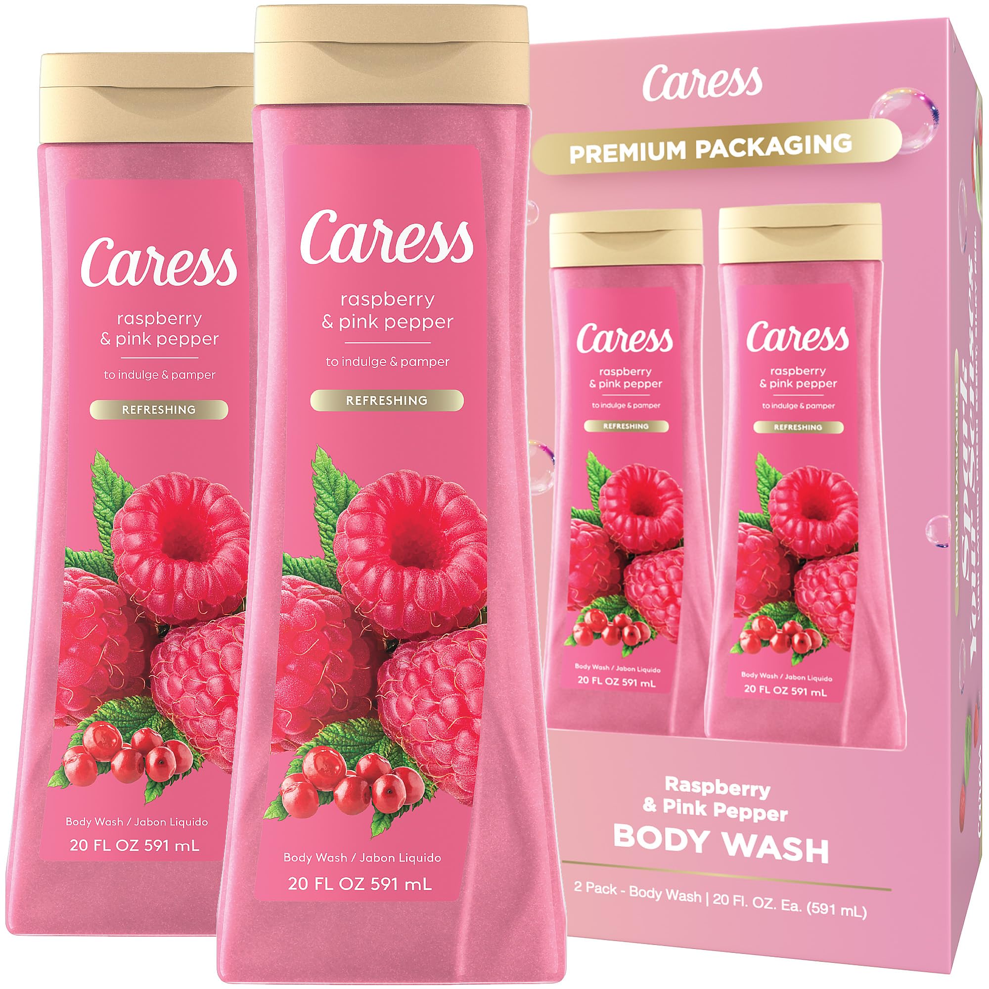 Amazon.com : Caress Body Wash, Raspberry & Pink Pepper, Moisturizing ...