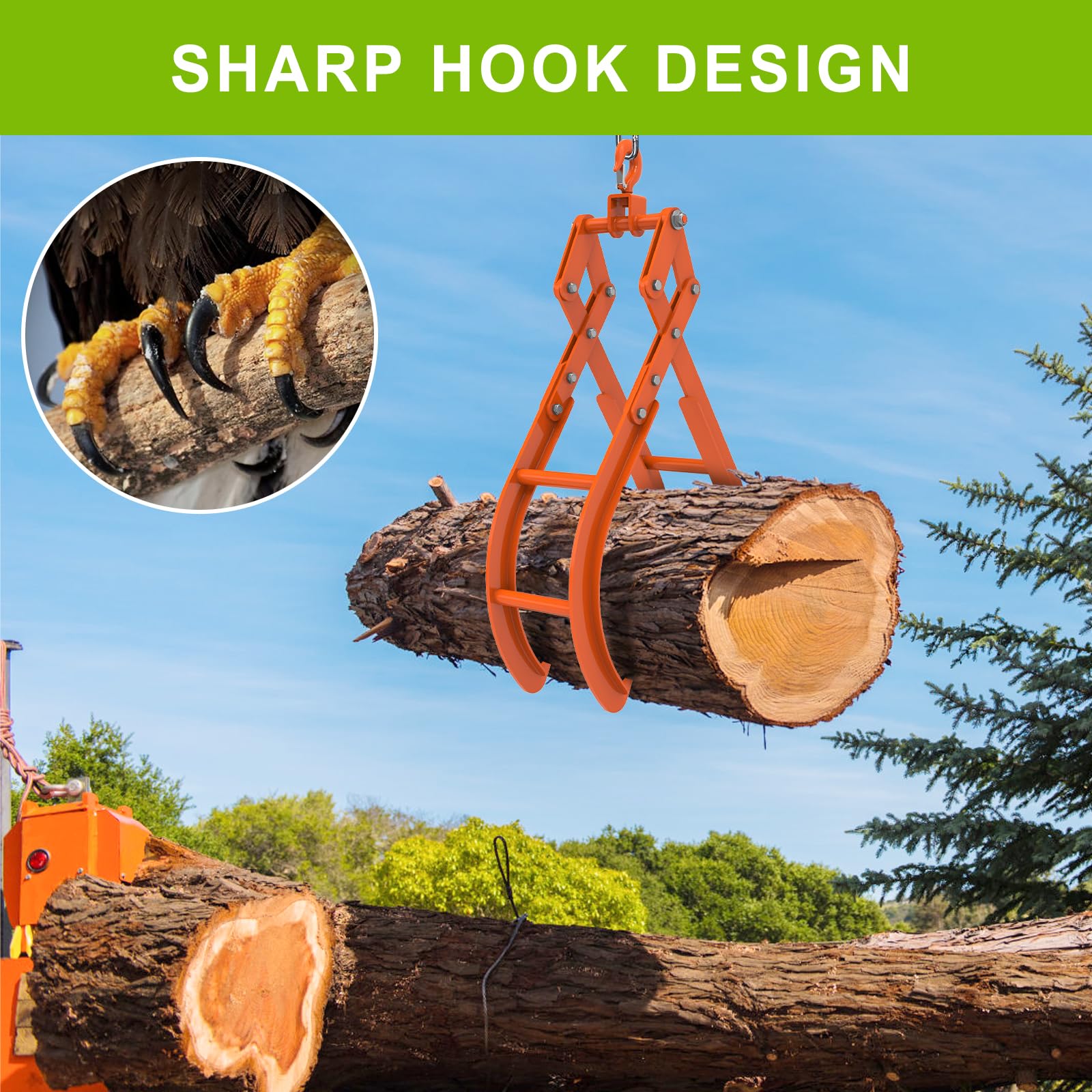 Snapklik.com : Insaga 32 Log Lifting Tongs 4 Claw Timber Claw Hook For ...