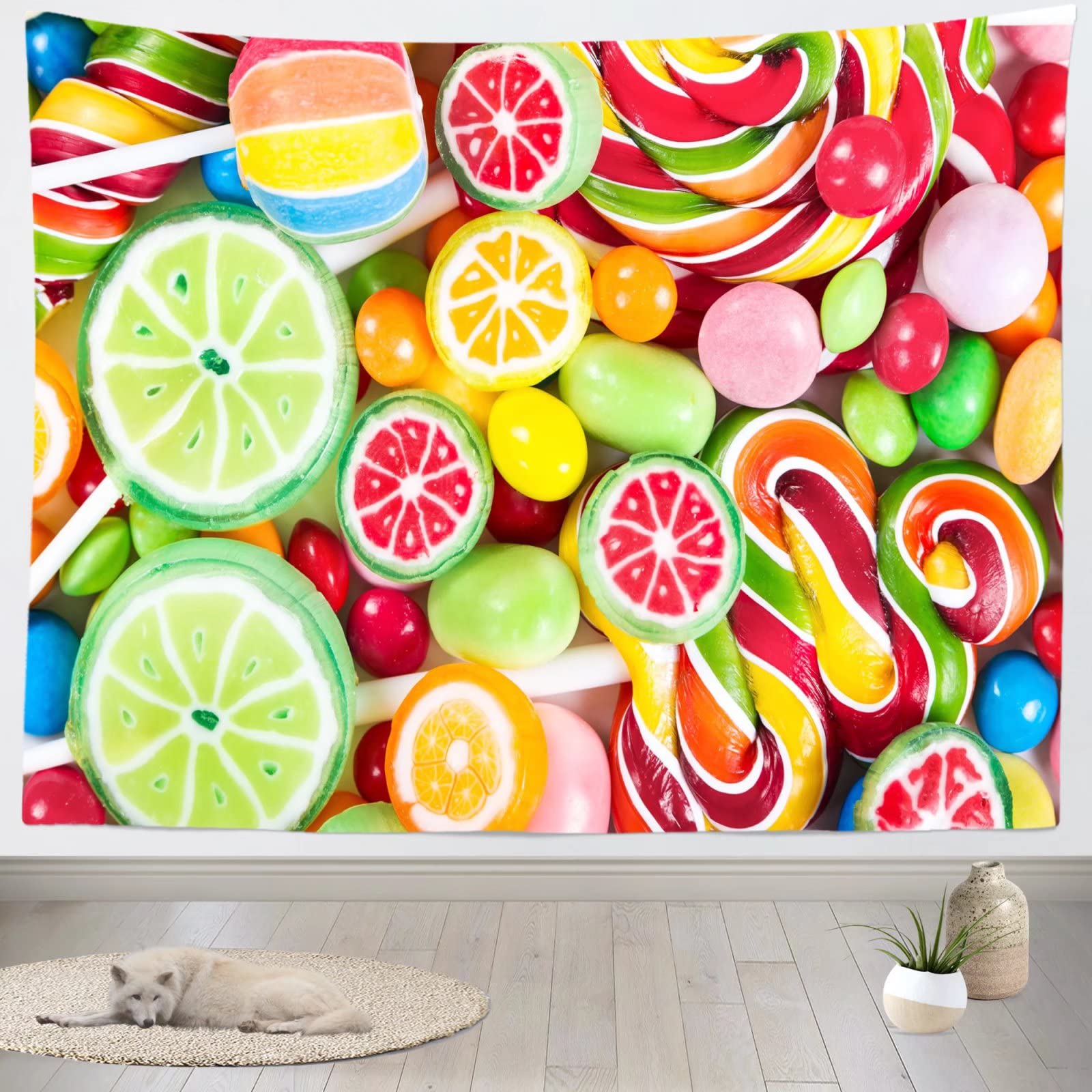 Snapklik.com : 7x5ft Candy Theme Tapestry Backdrop Fruit Sugar Cartoon ...