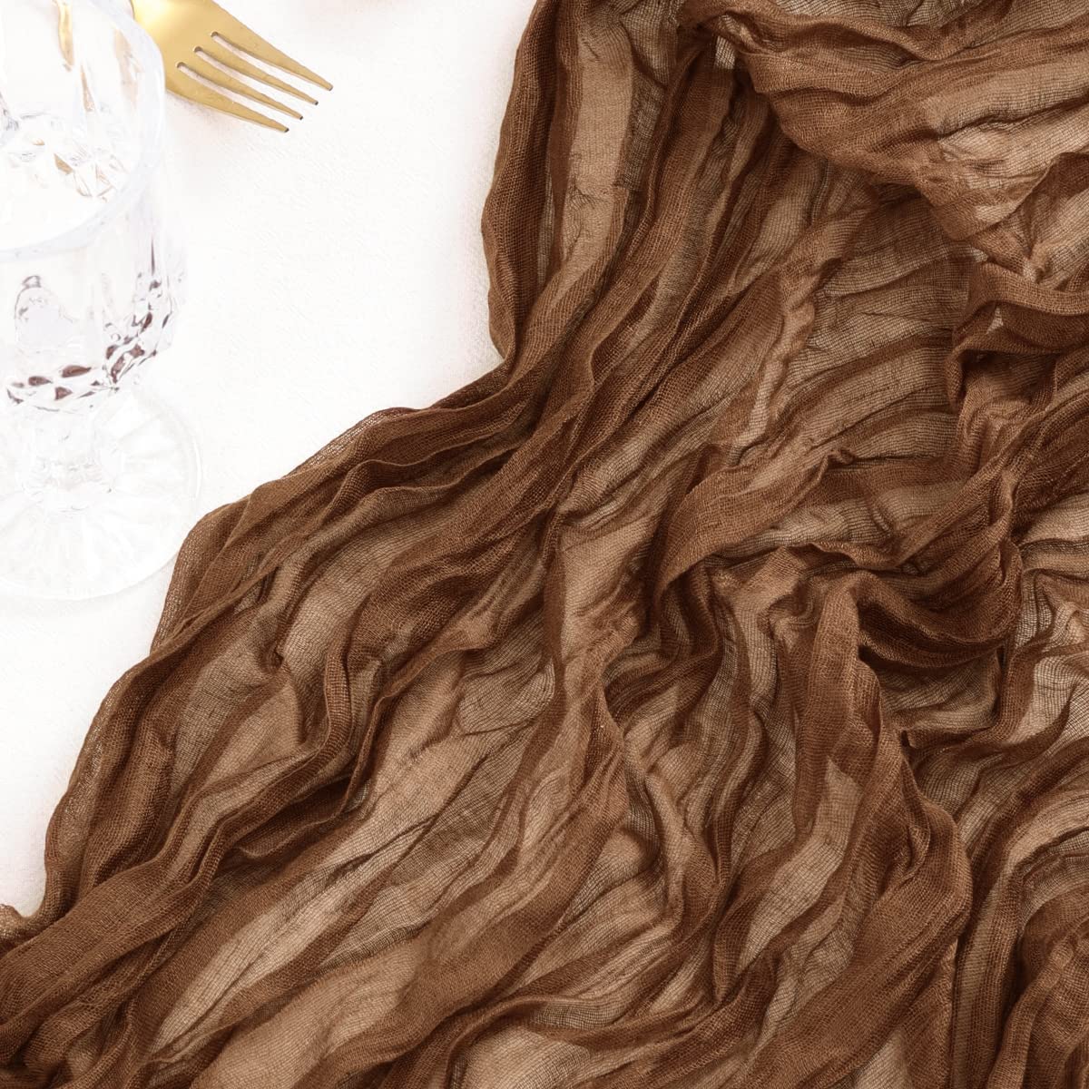 Snapklik.com : Cheesecloth Table Runner 10ft Gauze Boho Rustic Brown ...