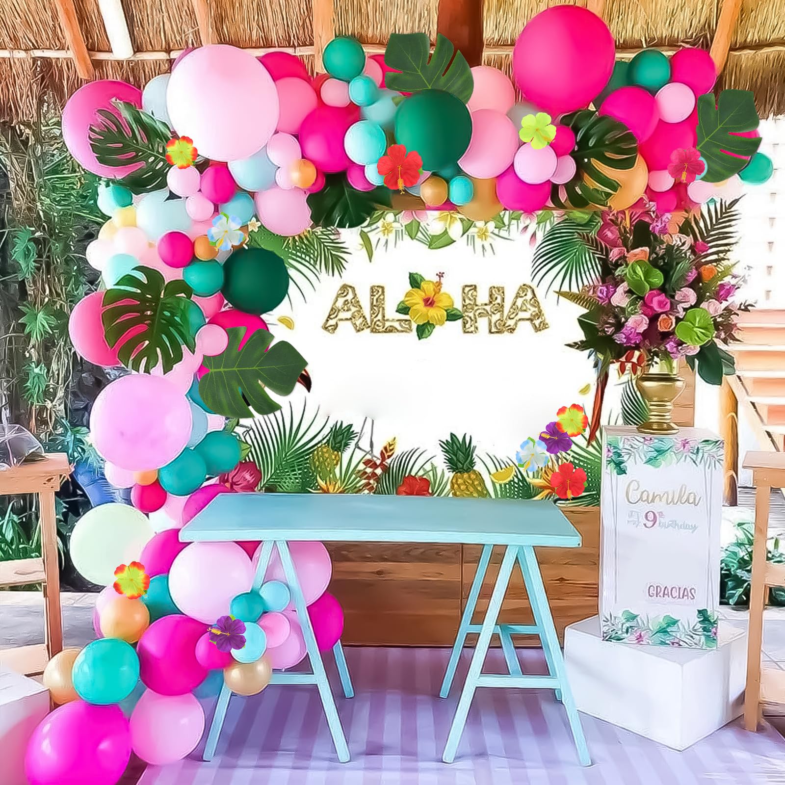 Snapklik.com : 72Pcs Tropical Palm Leaves Tropical Party Decorations ...