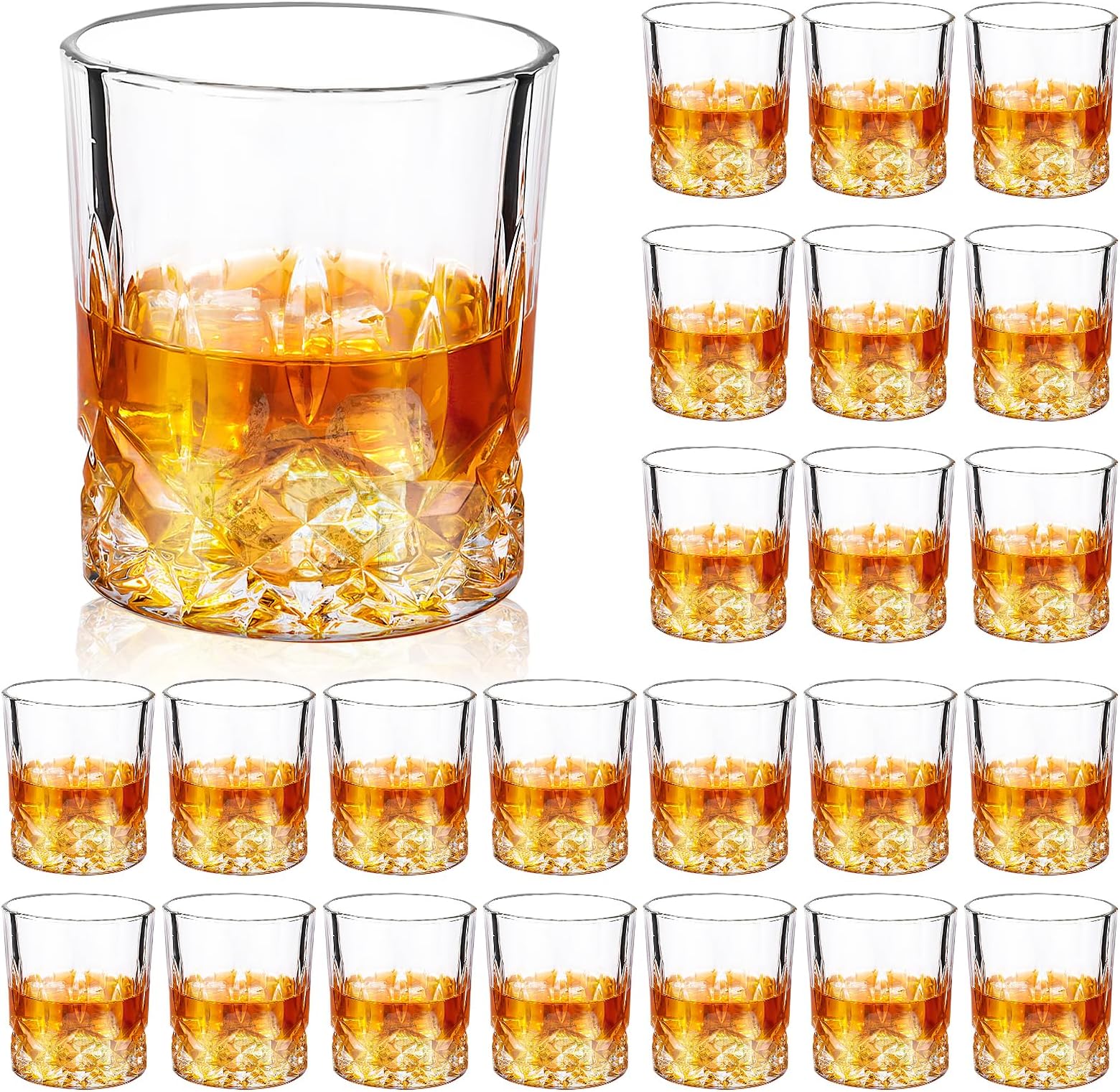 Amazon.com | 24 Pcs 10 oz Old Fashioned Whiskey Glasses Bulk Rocks ...