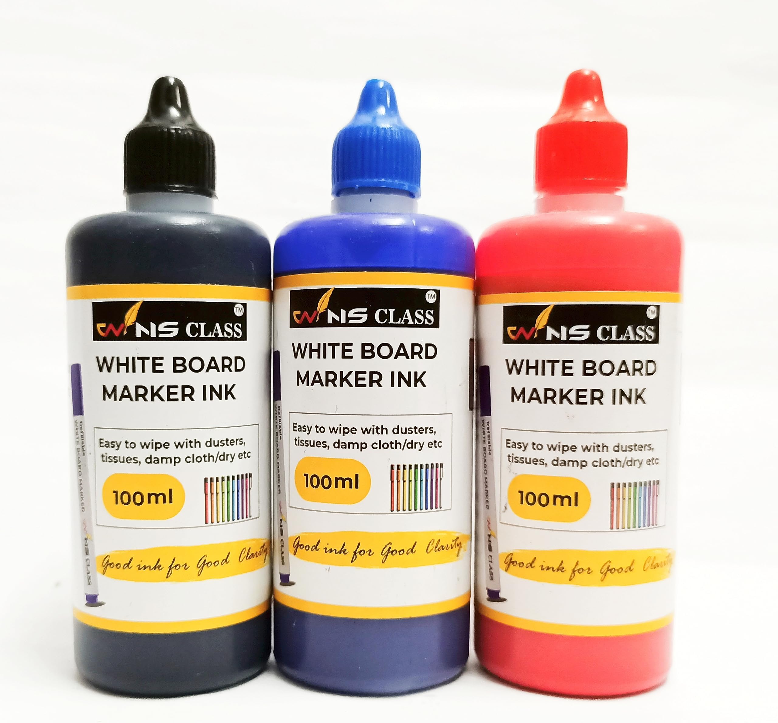 Wins Class White Board Marker Ink(100ml) Set of 3 (Red, Black, Blue ...