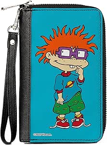 Amazon.com: Nickelodeon Wallet, Zip Around, Rugrats Chuckie Pose Blue ...
