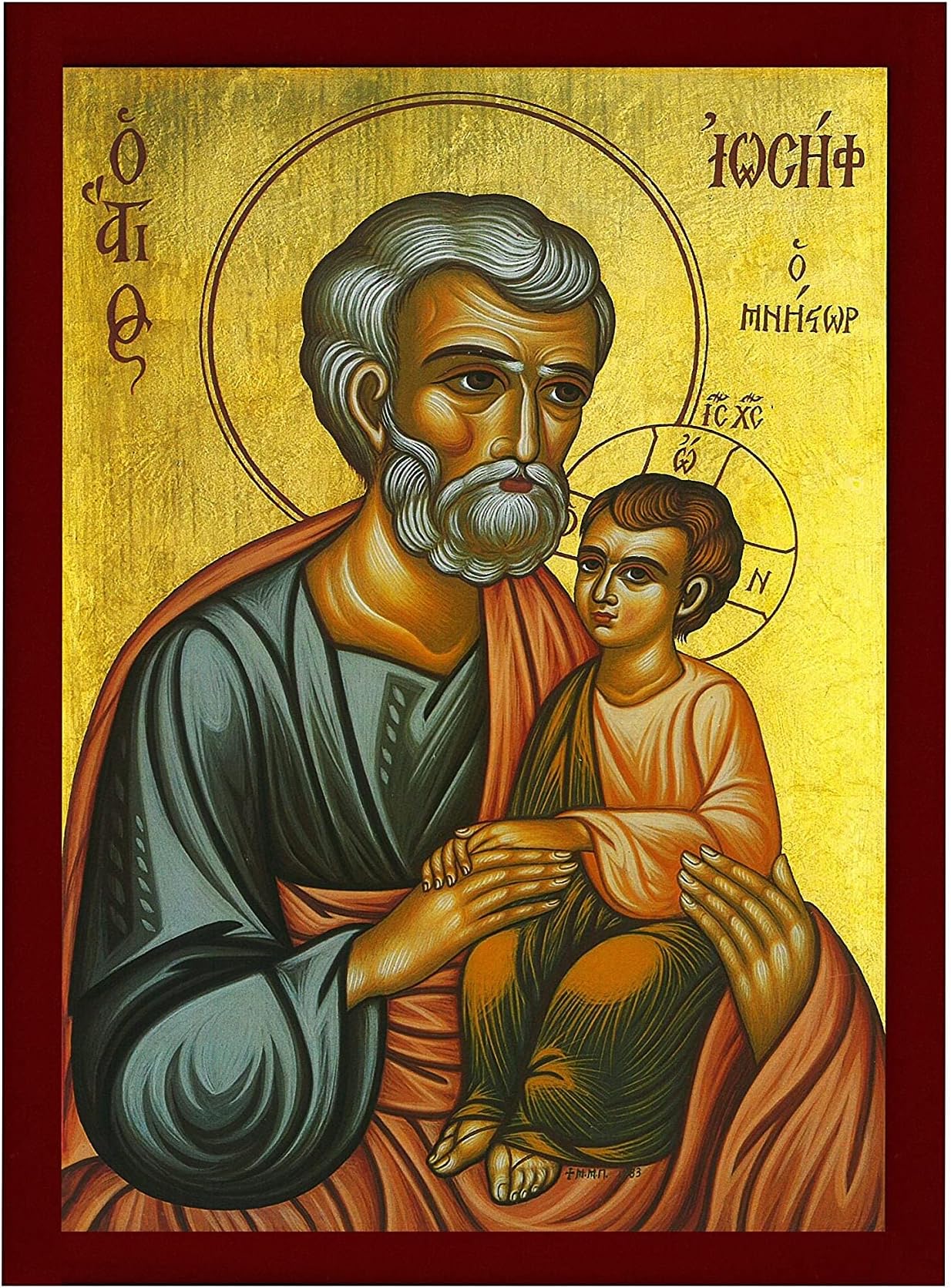 Amazon.com: Saint Joseph icon, Handmade Greek Orthodox icon of St ...