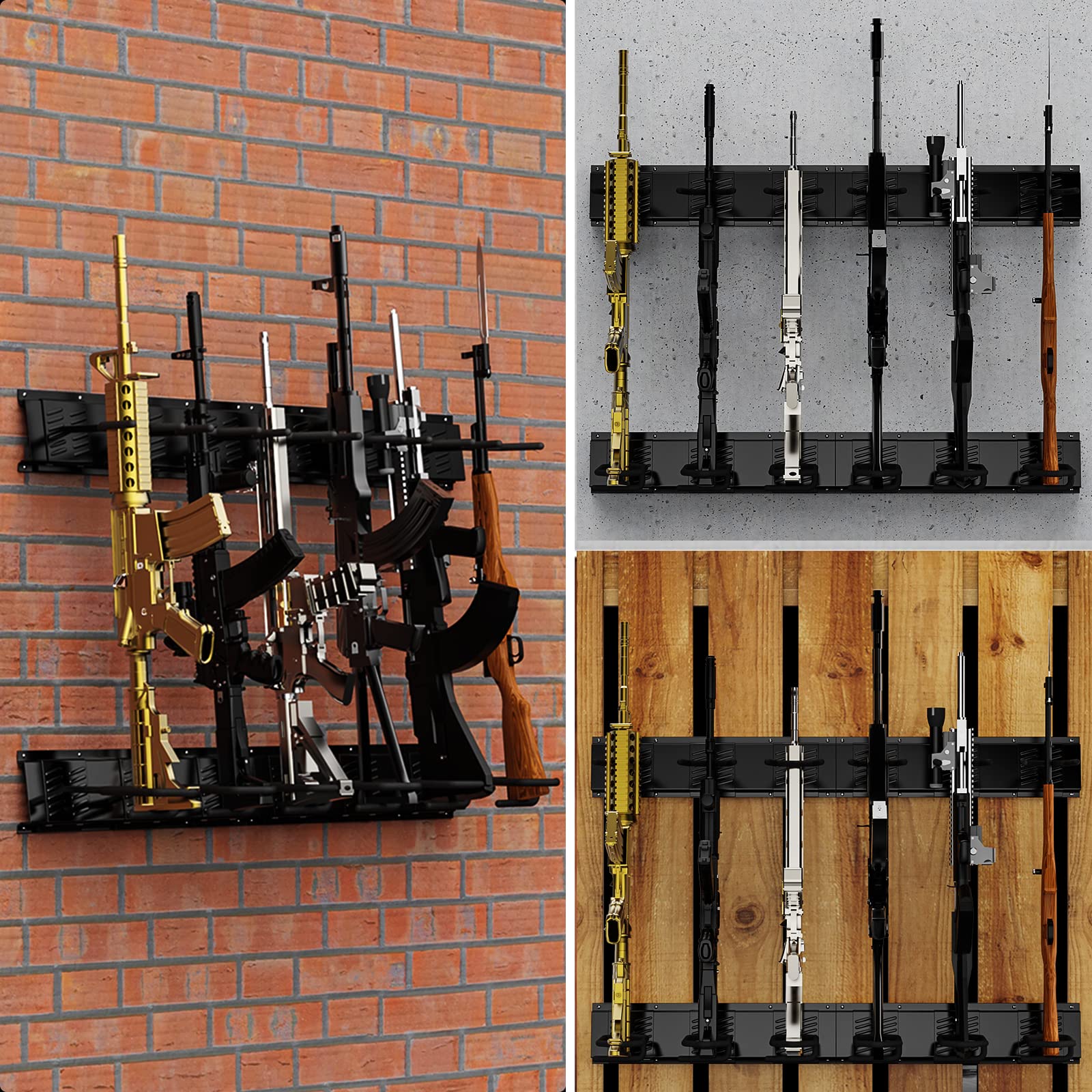 Snapklik.com : Mimoke Indoor Gun Rack Wall Mount Adjustable Rifle Rack ...