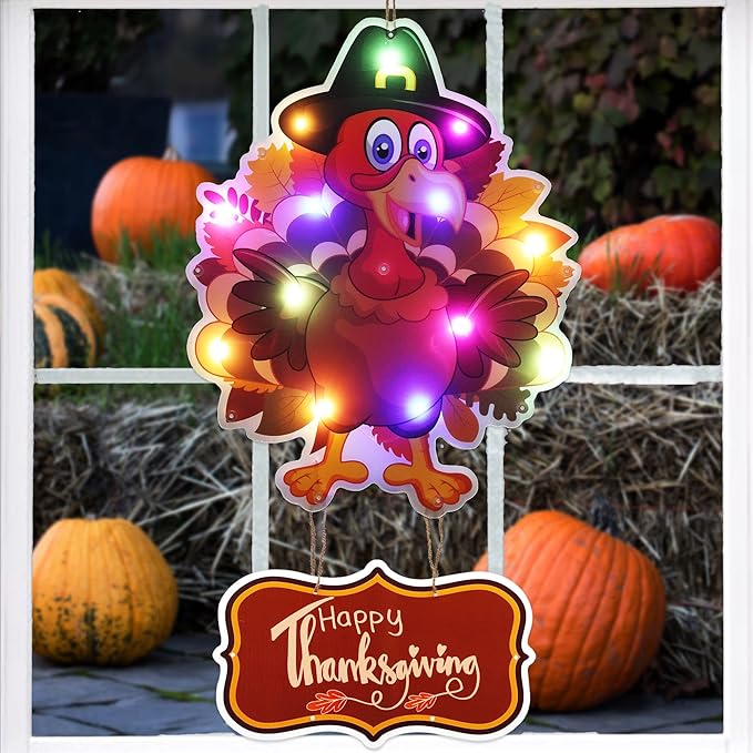 Amazon.com: Thanksgiving Window Lights, Thanksgiving Window Decorations ...