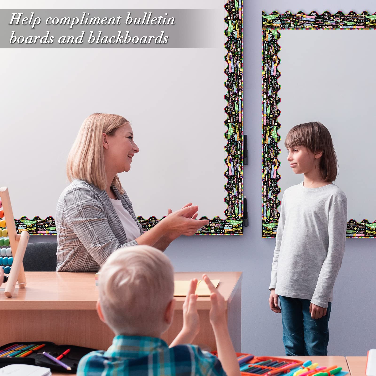 Scalloped Classroom Border Trim Inspirational Bulletin Board Border ...