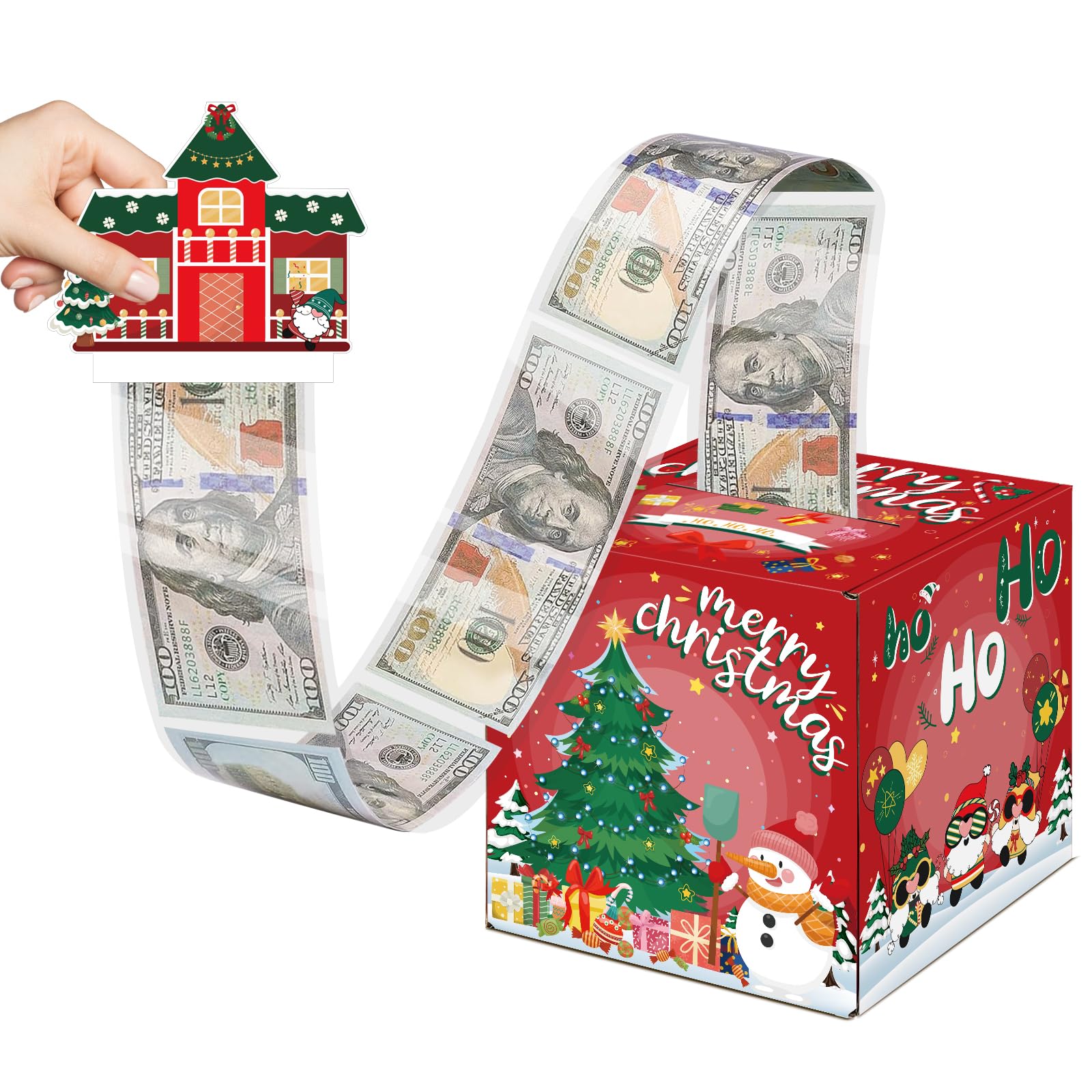 Amazon.com: Merry Christmas Money Box for Cash Gift Pull, Surprise ...