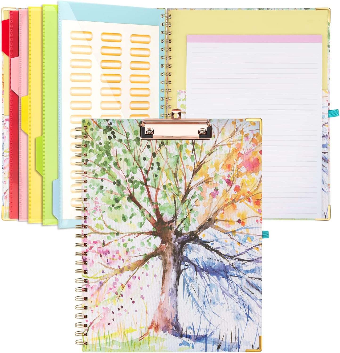 Pechor Clipboard Folio with Refillable Notepad Spiral A4 Clipboards, 5 ...
