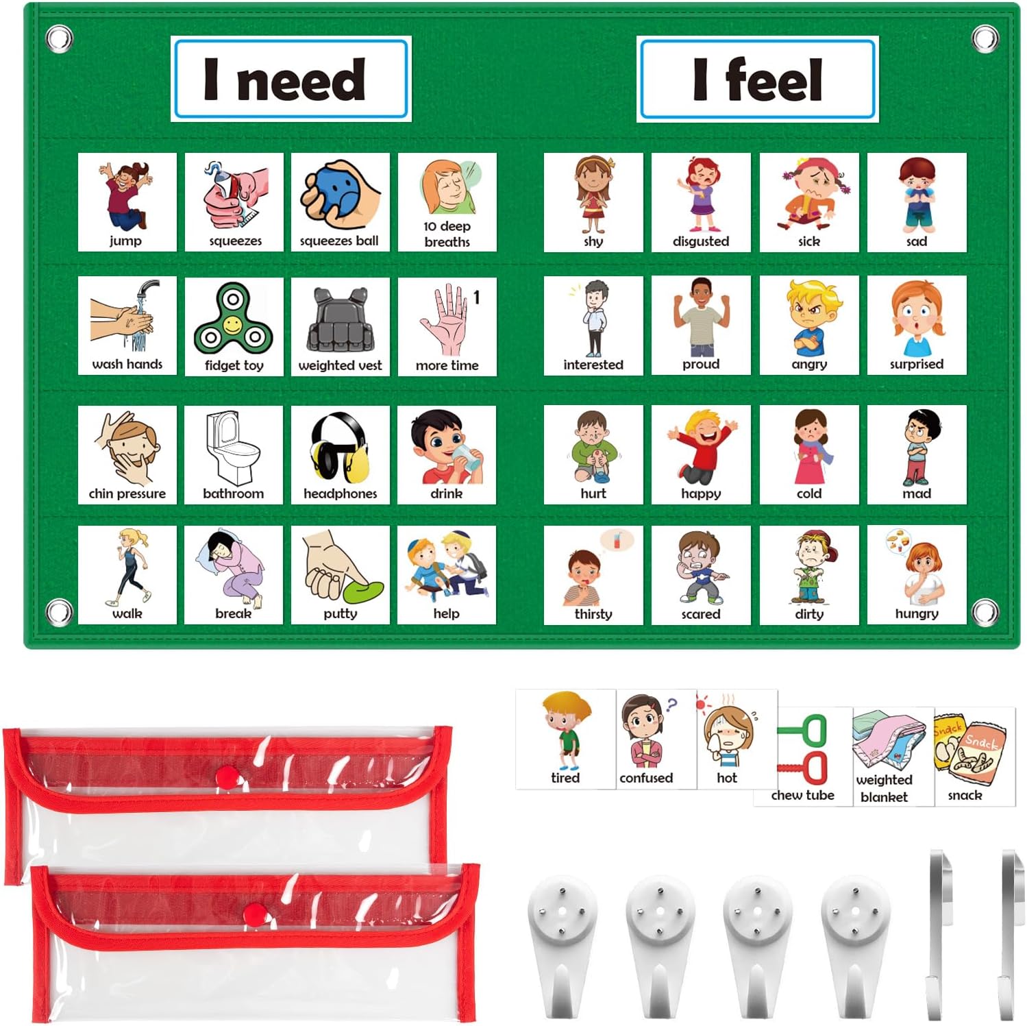 KIKIGOAL Feelings Chart For Preschool Teacher Supplies With 36 Cards ...