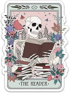Amazon.com: (3PCs) The Reader Spooky Tarot Card Sticker, Skeleton ...