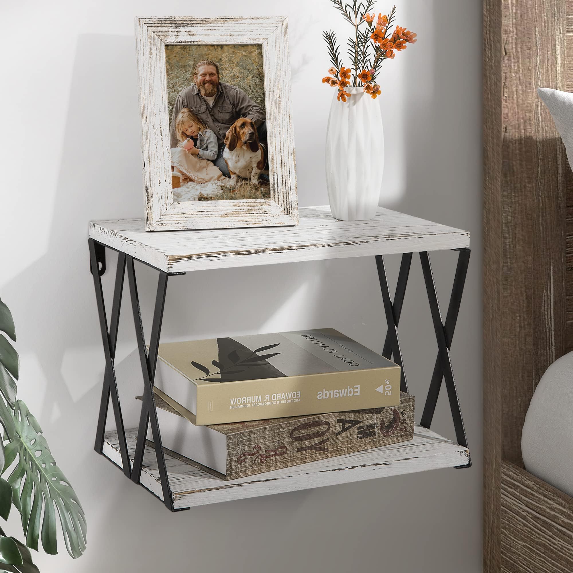 Amazon.com: Sapowerntus Floating Nightstand Shelves Wall Mounted, 2 ...