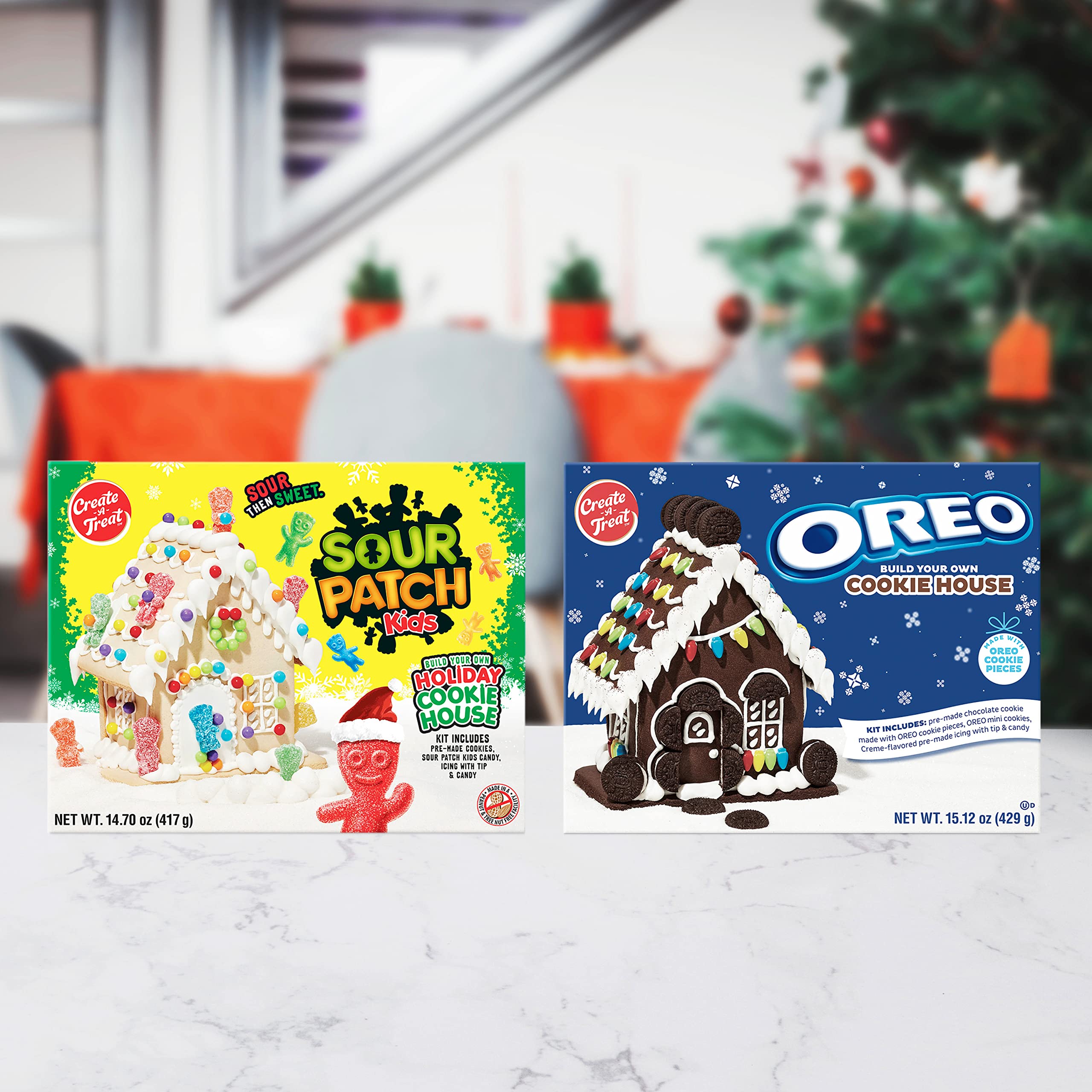 Oreo Create-A-Treat Holiday Cookie House Kit and Sour Patch Kids ...