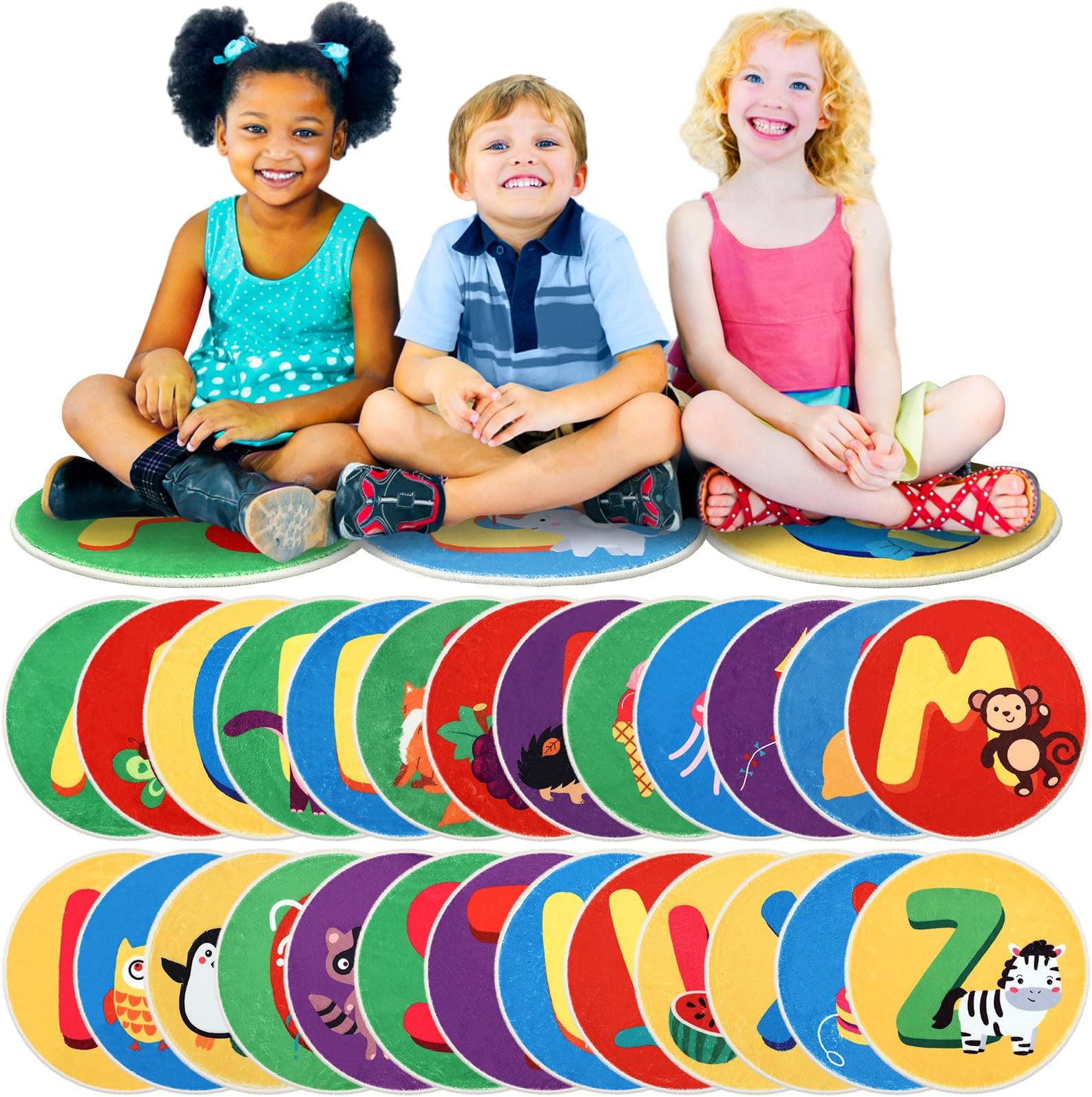 Amazon.com: Timgle 26 Pcs Classroom Carpet Circle Seats 16" Round ...