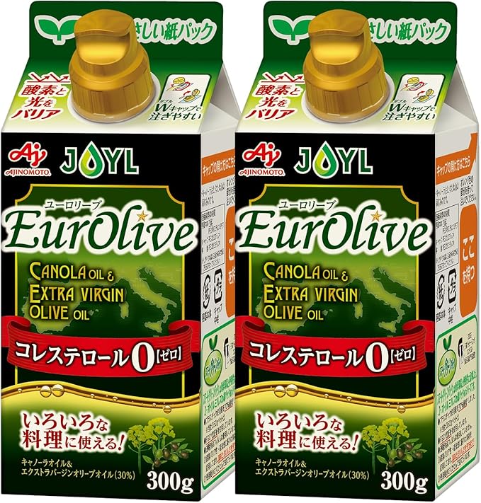 Amazon | オリーブオイル ブレンド JOYL ユーロリーブ (コレステロール0) 味の素 J-オイルミルズ 紙パック 300g x 2本 | JOYL | オリーブオイル 通販