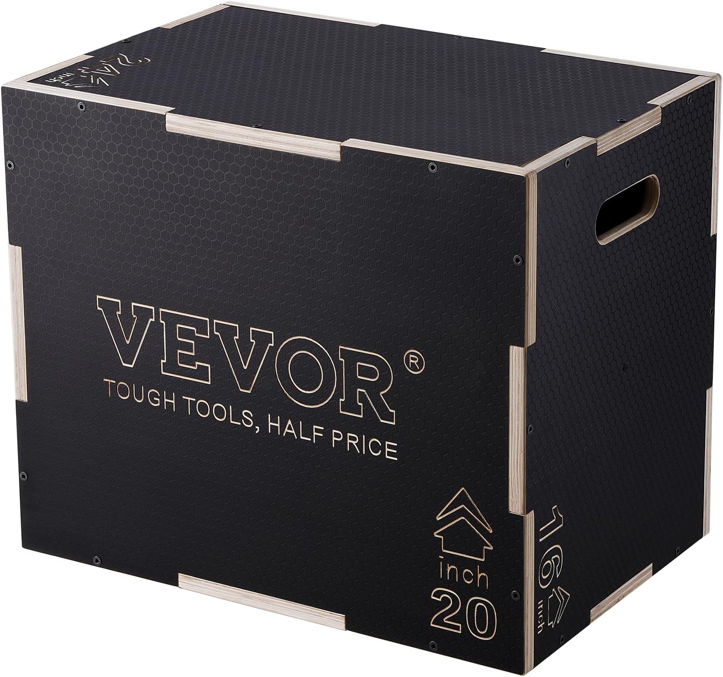 VEVOR 3 in 1 Plyometric Jump Box, 24/20/16 Inch Wooden Plyo Box ...